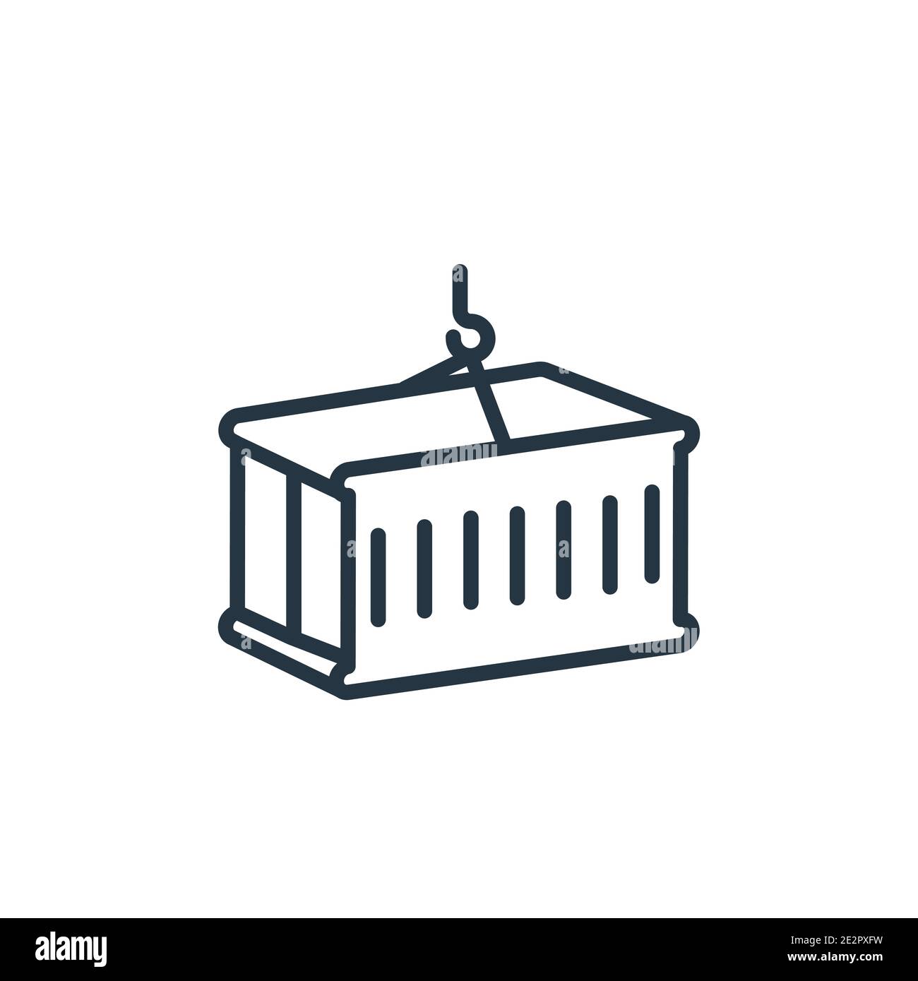 Container outline vector icon. Thin line black container icon, flat ...