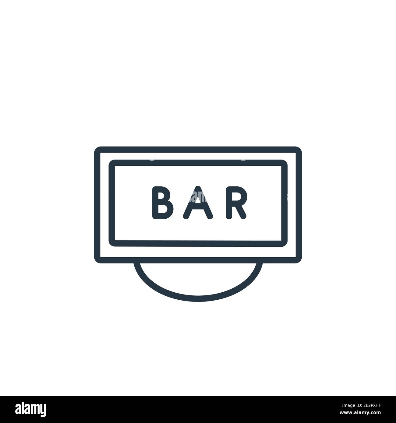 Bar outline vector icon. Thin line black bar icon, flat vector simple ...