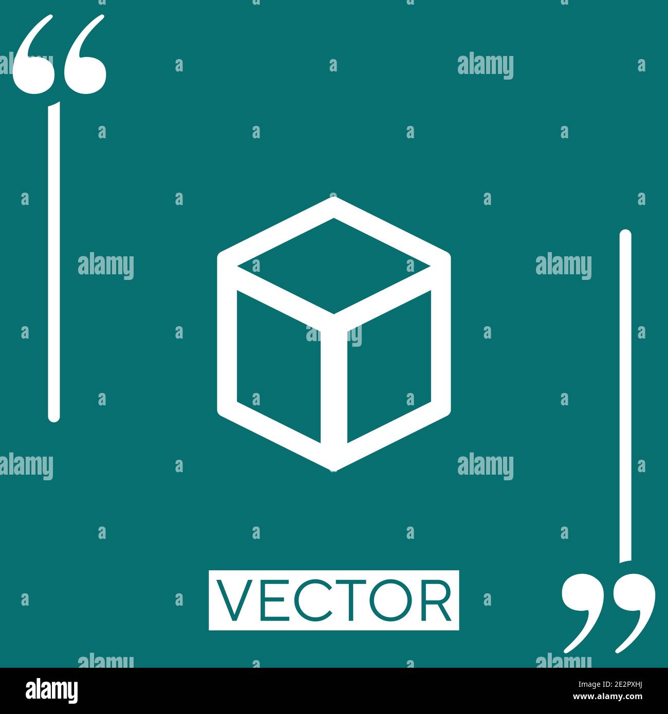 cube outlined geometrical shape Linear icon. Editable stroke line Stock ...