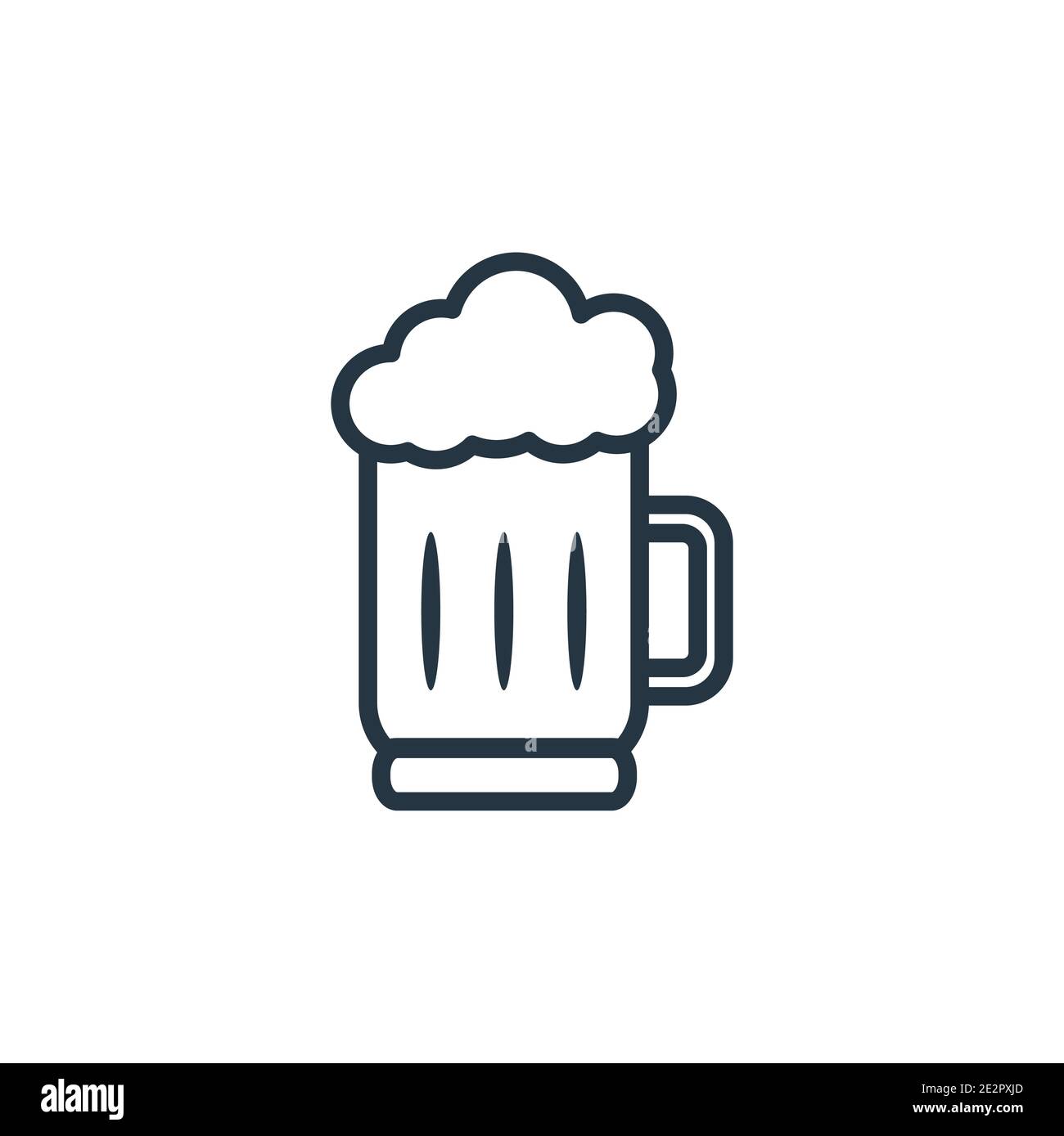 Beer mug outline vector icon. Thin line black beer mug icon, flat ...