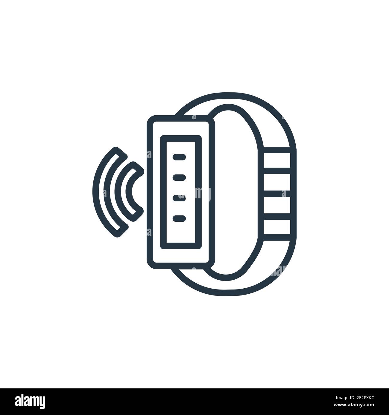 Smartband outline vector icon. Thin line black smartband icon, flat vector simple element ...