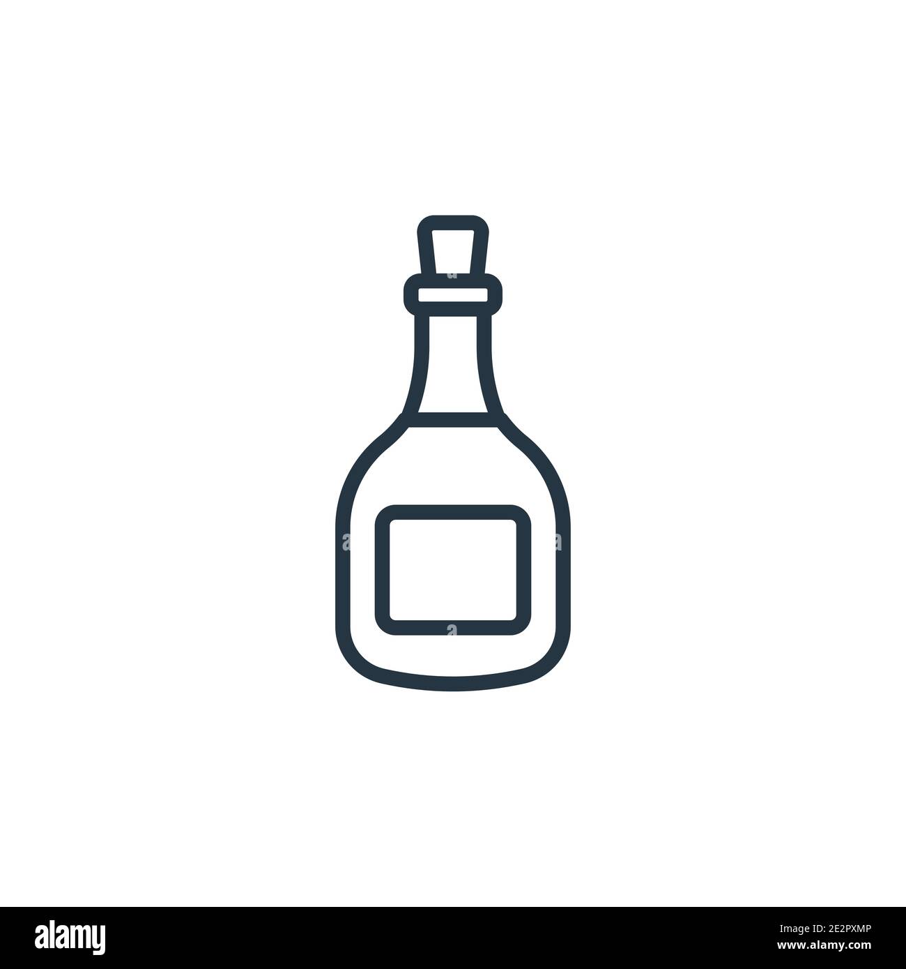 Rum outline vector icon. Thin line black rum icon, flat vector simple ...