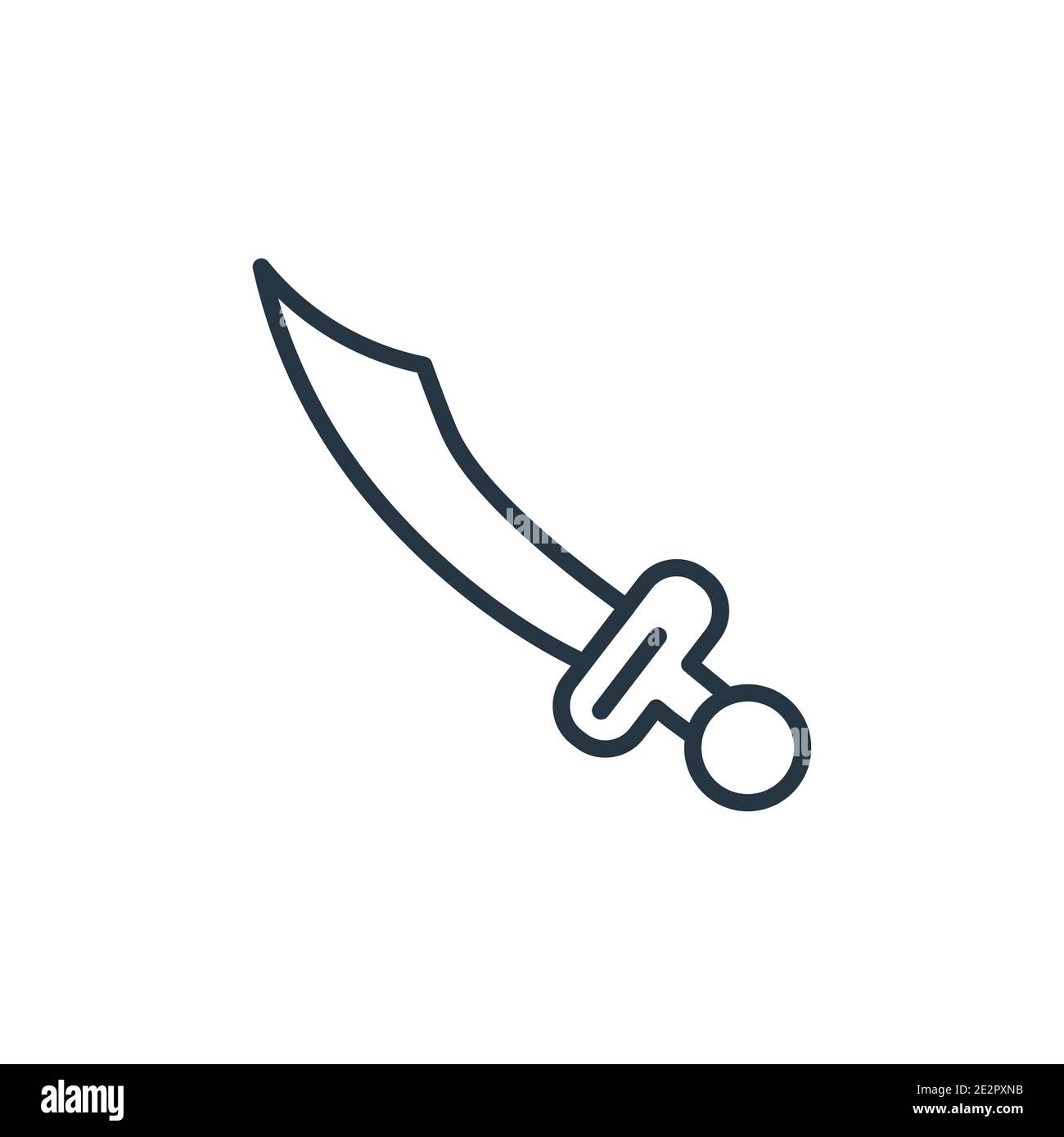 Scimitar outline vector icon. Thin line black scimitar icon, flat ...