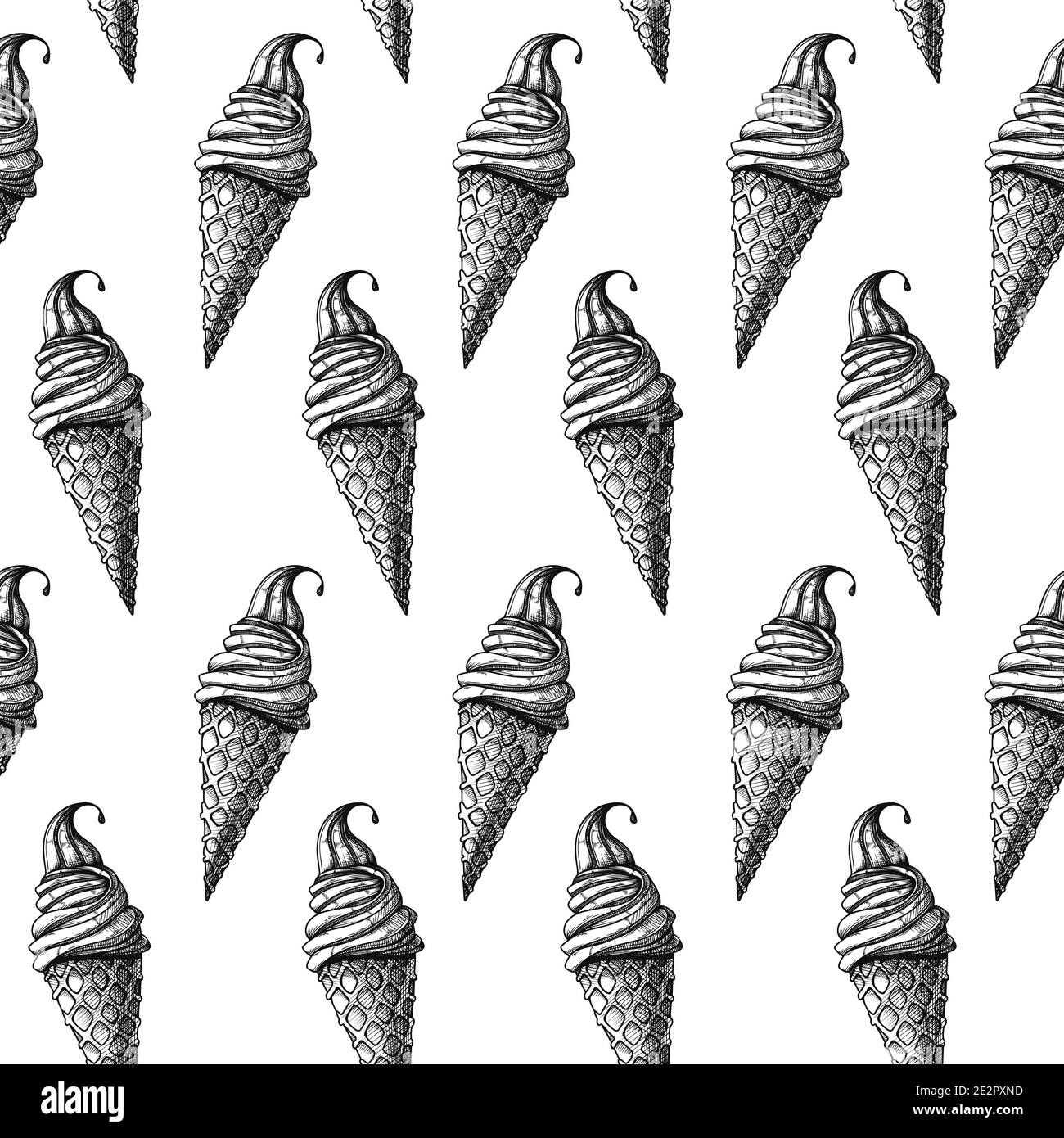 Seamless pattern with ice cream. Realistic ice cream. Vector ...