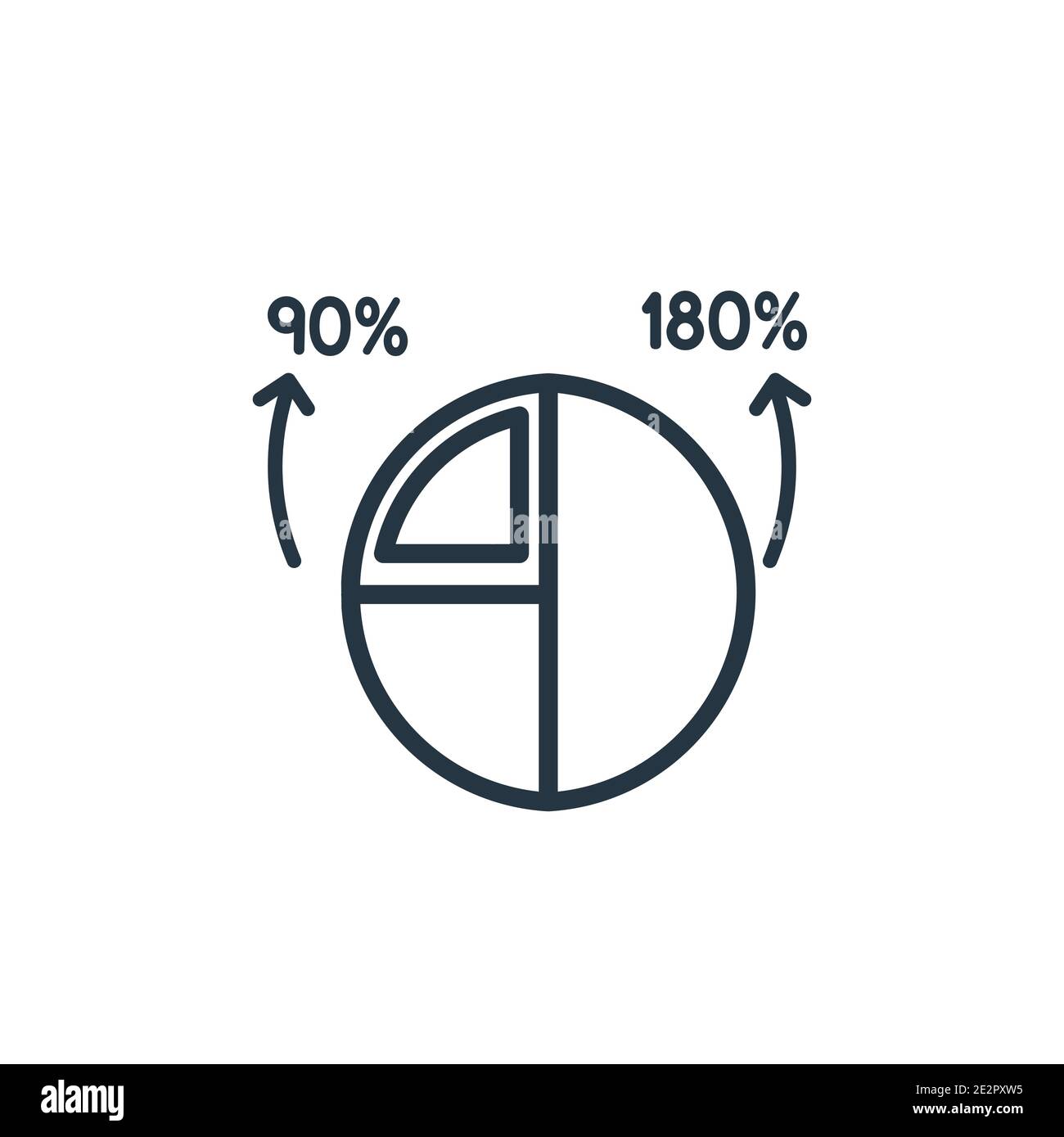 Round value chart outline vector icon. Thin line black round value chart icon, flat vector ...