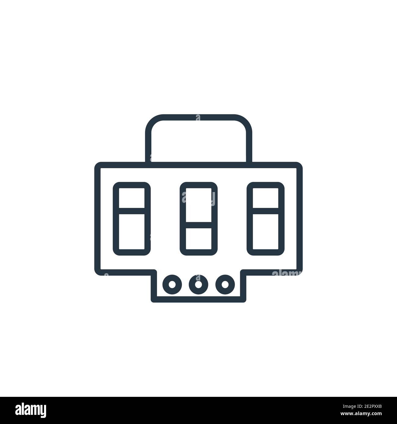 Circuit breaker outline vector icon. Thin line black circuit breaker ...