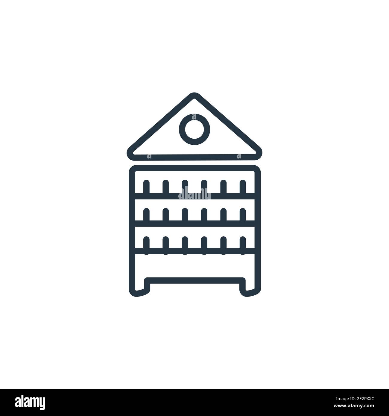 Library outline vector icon. Thin line black library icon, flat vector ...