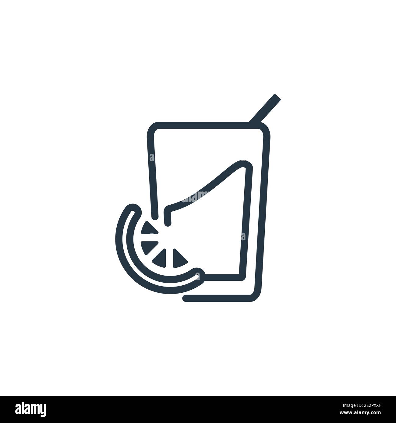 Fruit juice outline vector icon. Thin line black fruit juice icon, flat ...