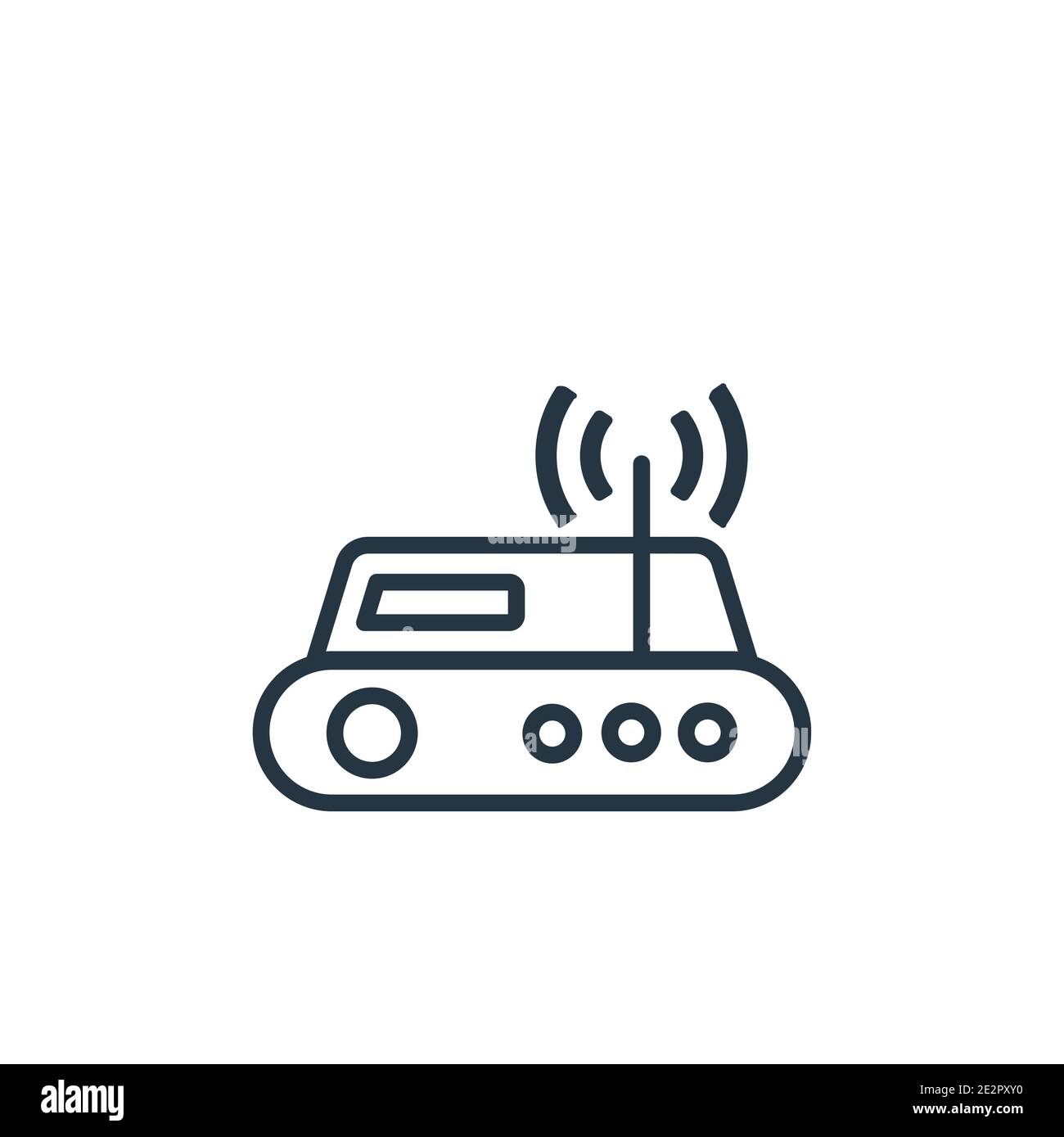 Router outline vector icon. Thin line black router icon, flat vector ...