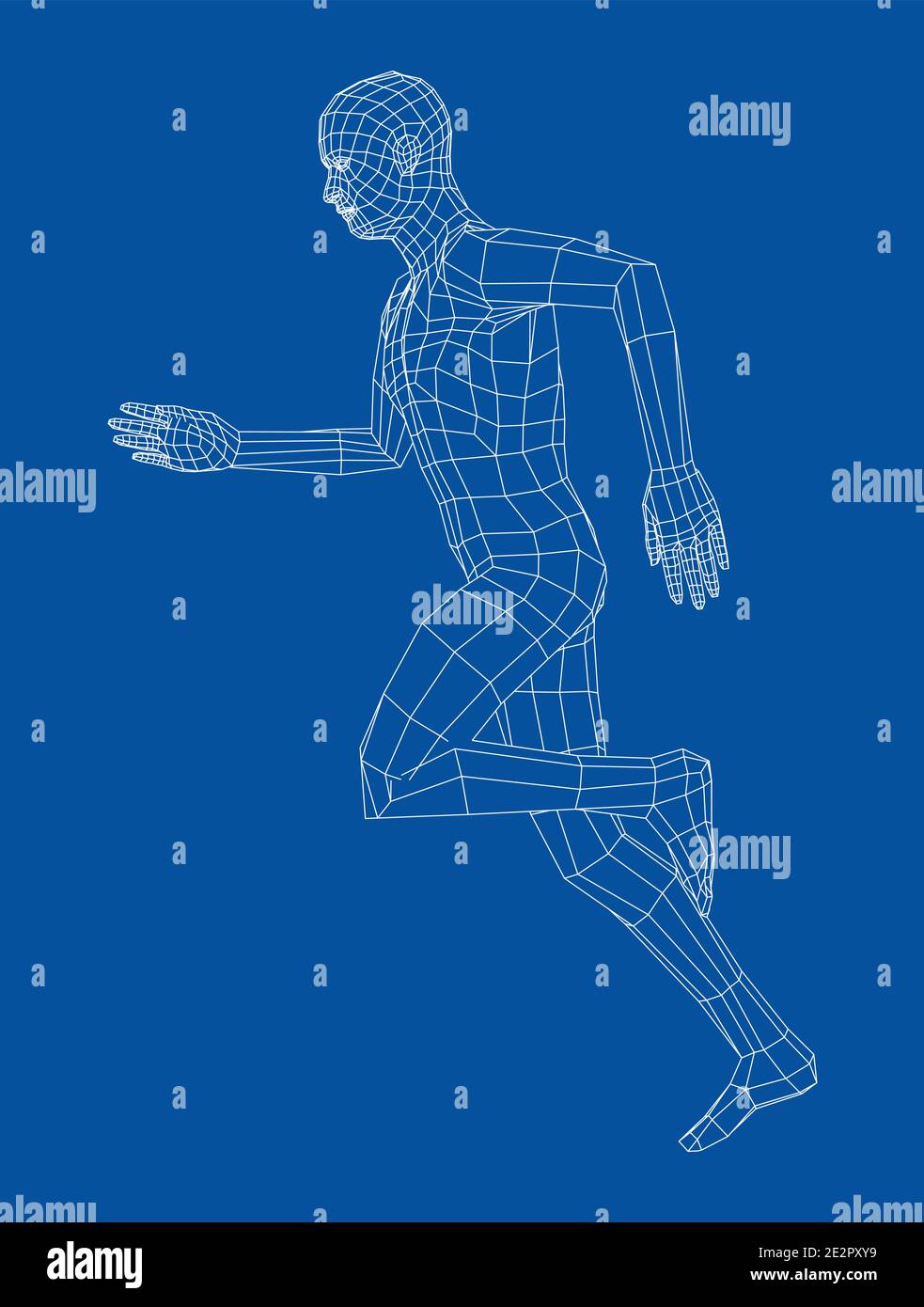 Wireframe running man. Vector Stock Vector Image & Art - Alamy
