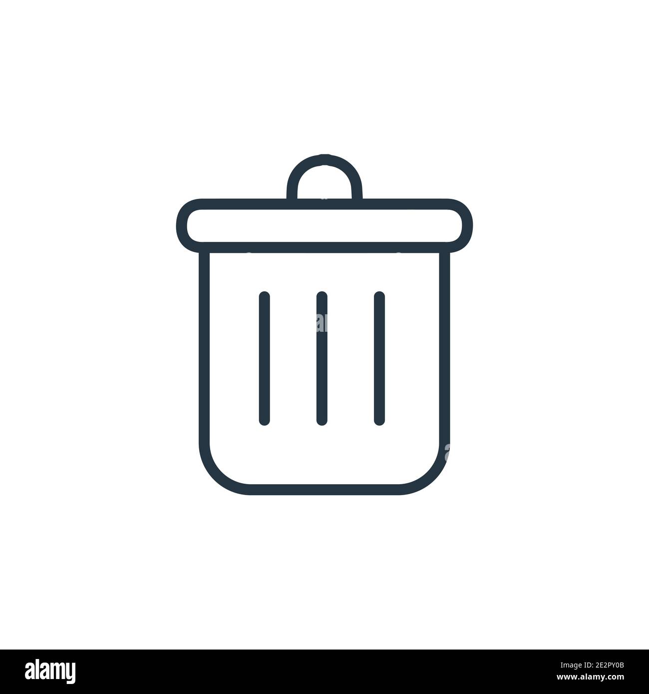 Trash outline vector icon. Thin line black trash icon, flat vector ...