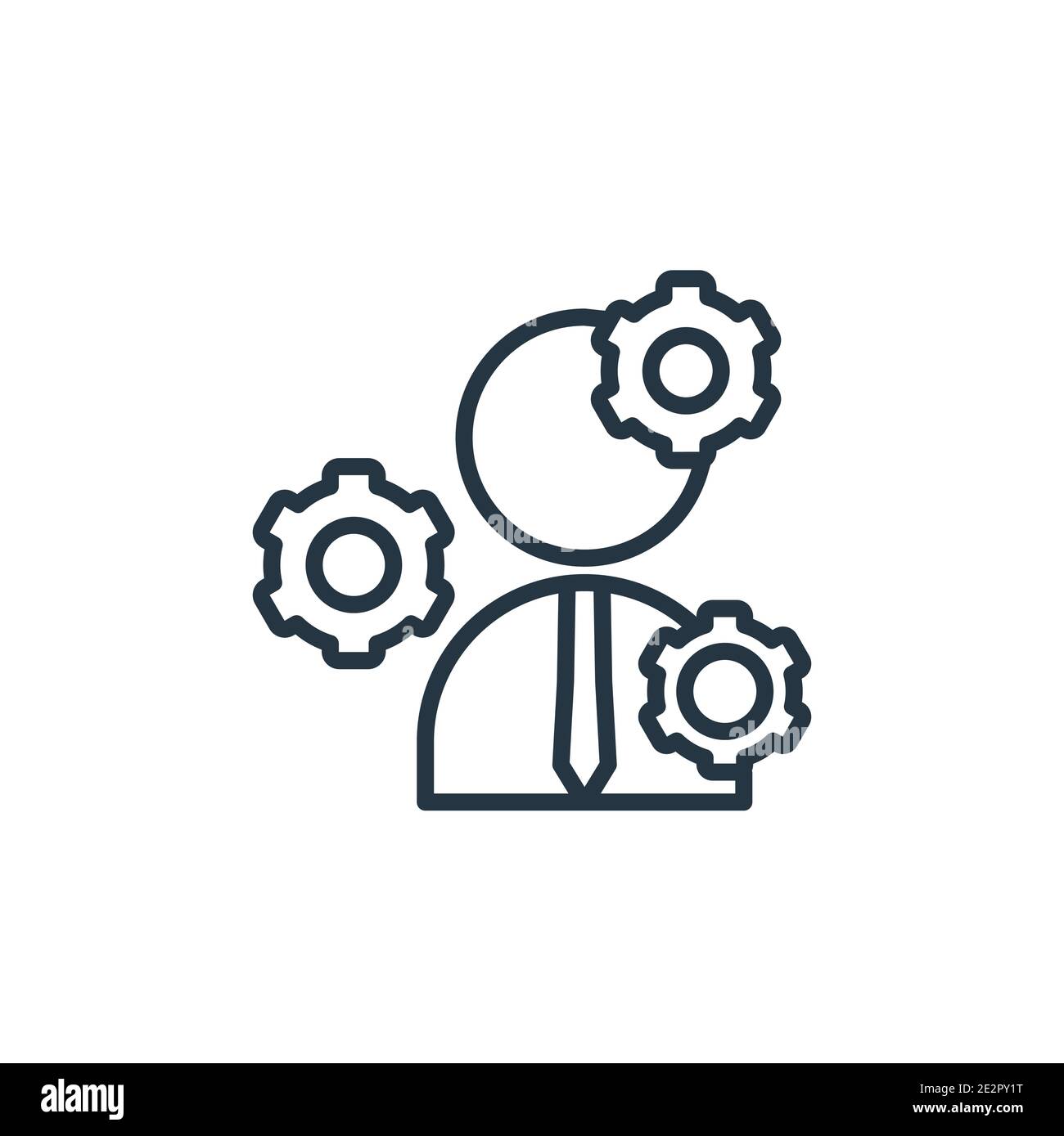 Management outline vector icon. Thin line black management icon, flat ...