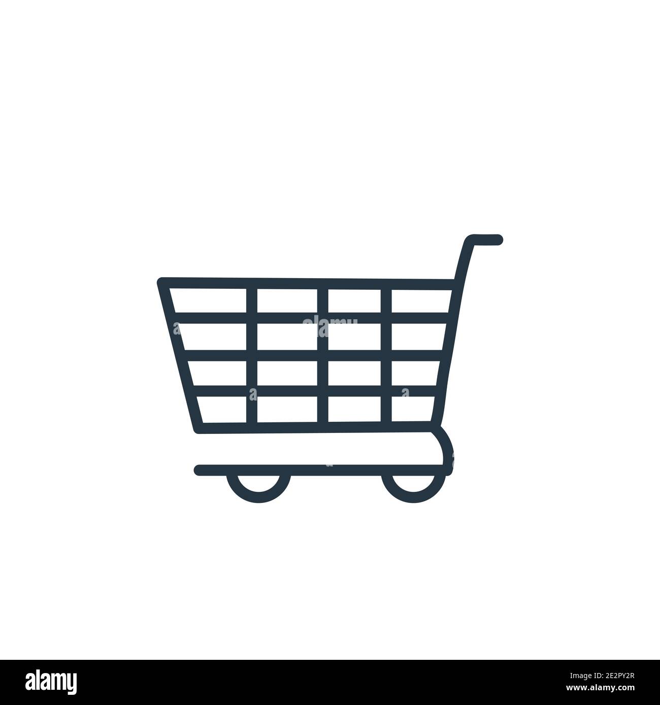 Trolley outline vector icon. Thin line black trolley icon, flat vector ...