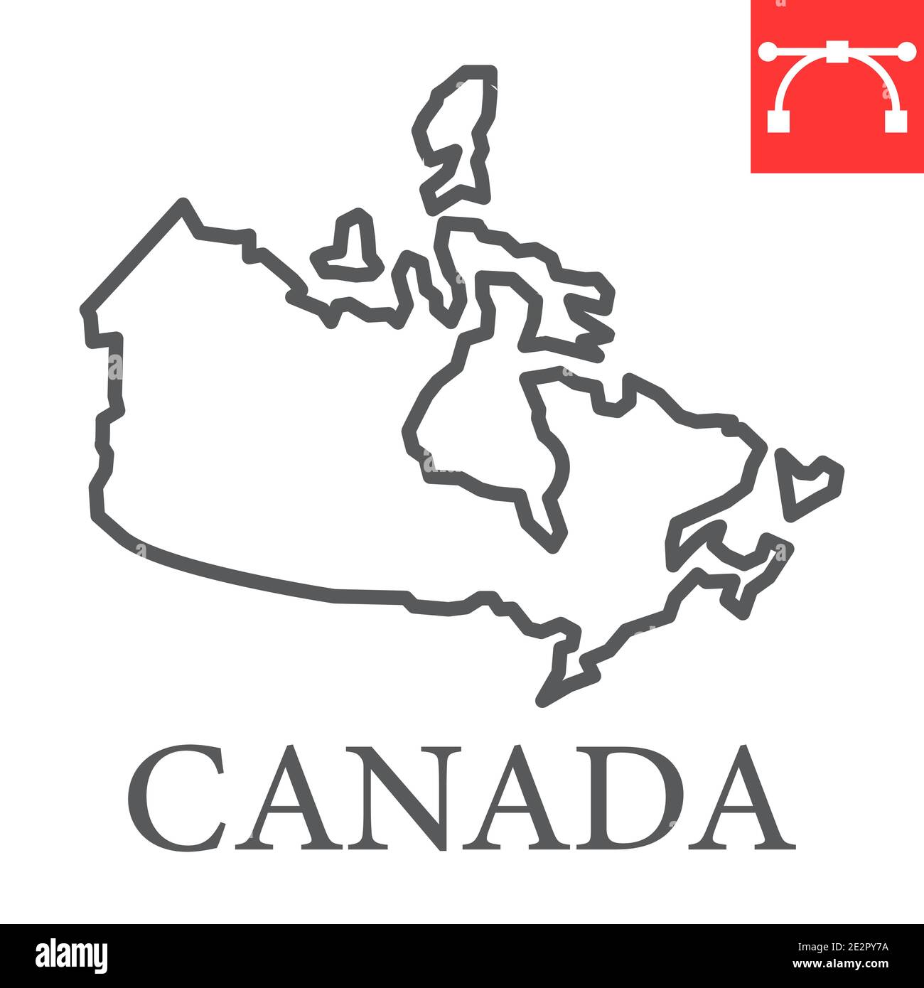 Map of Canada line icon, country and geography, canada map sign vector ...