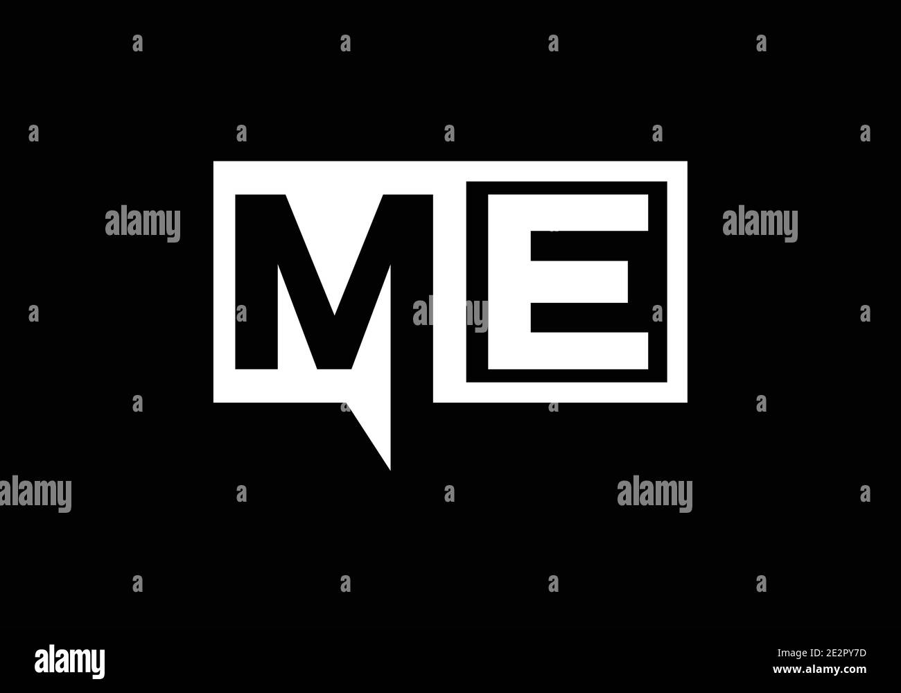 Initial Monogram Letter M E Logo Design Vector Template. M E Letter ...