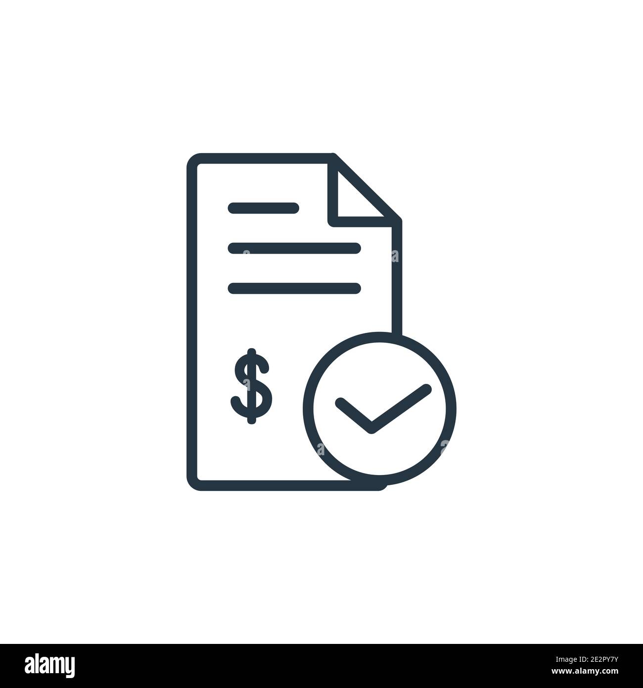 Invoice outline vector icon. Thin line black invoice icon, flat vector simple element ...