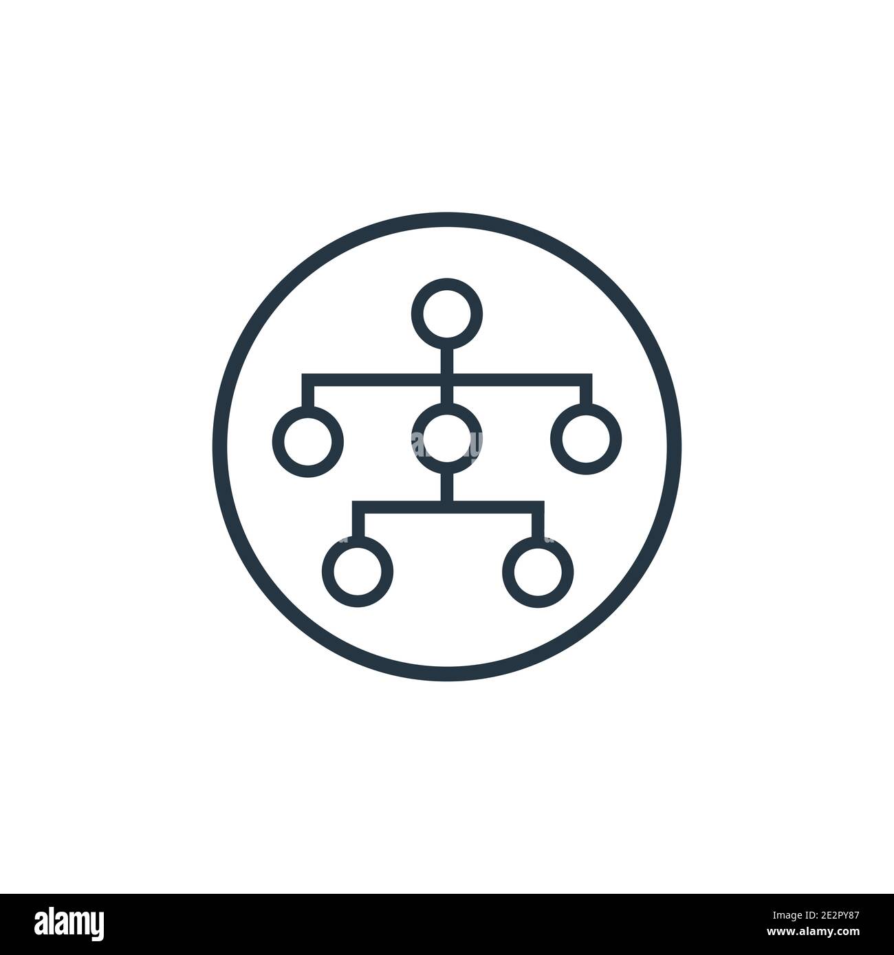 Hierarchy outline vector icon. Thin line black hierarchy icon, flat vector simple element ...