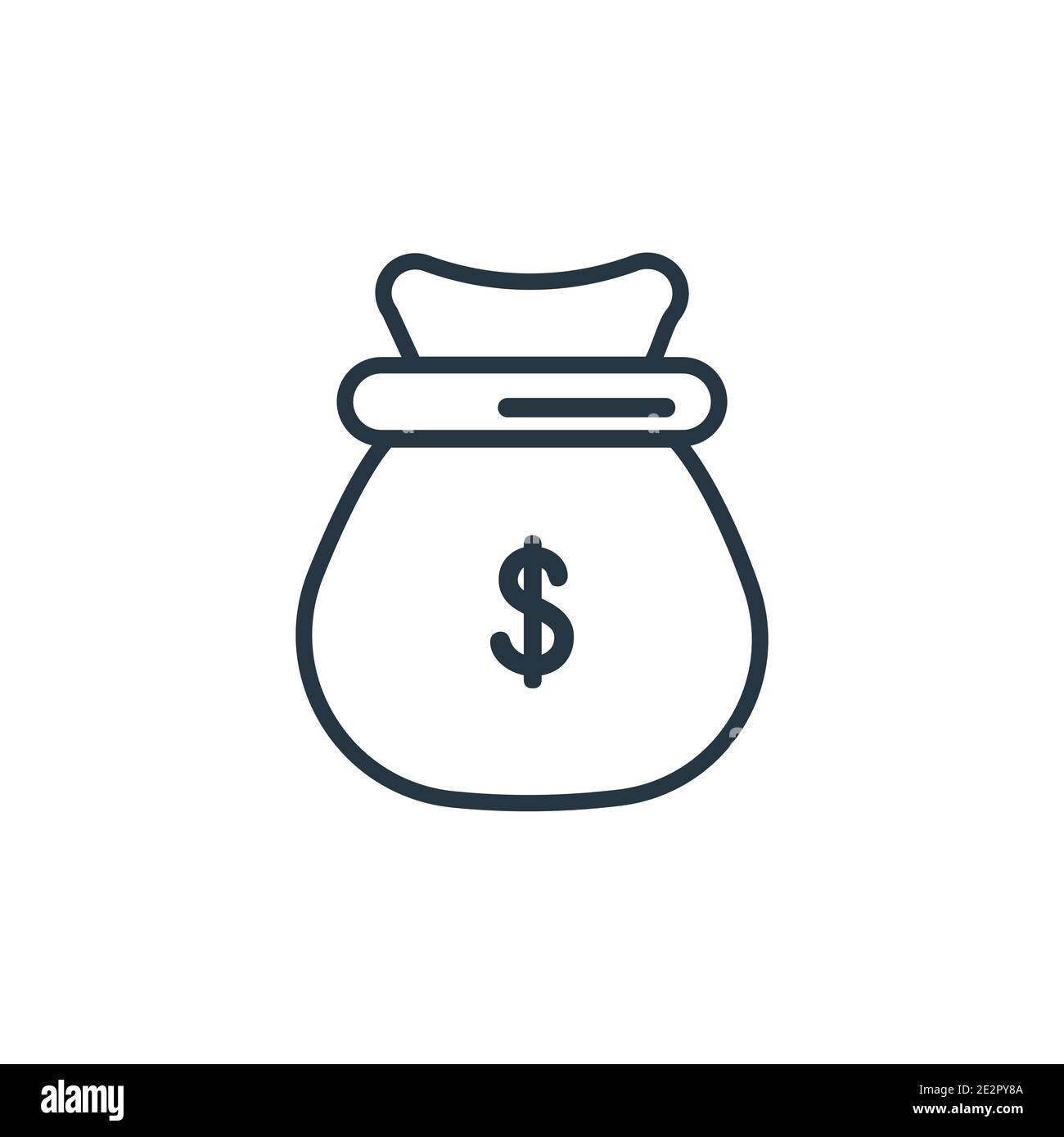 Money sack outline vector icon. Thin line black money sack icon, flat ...