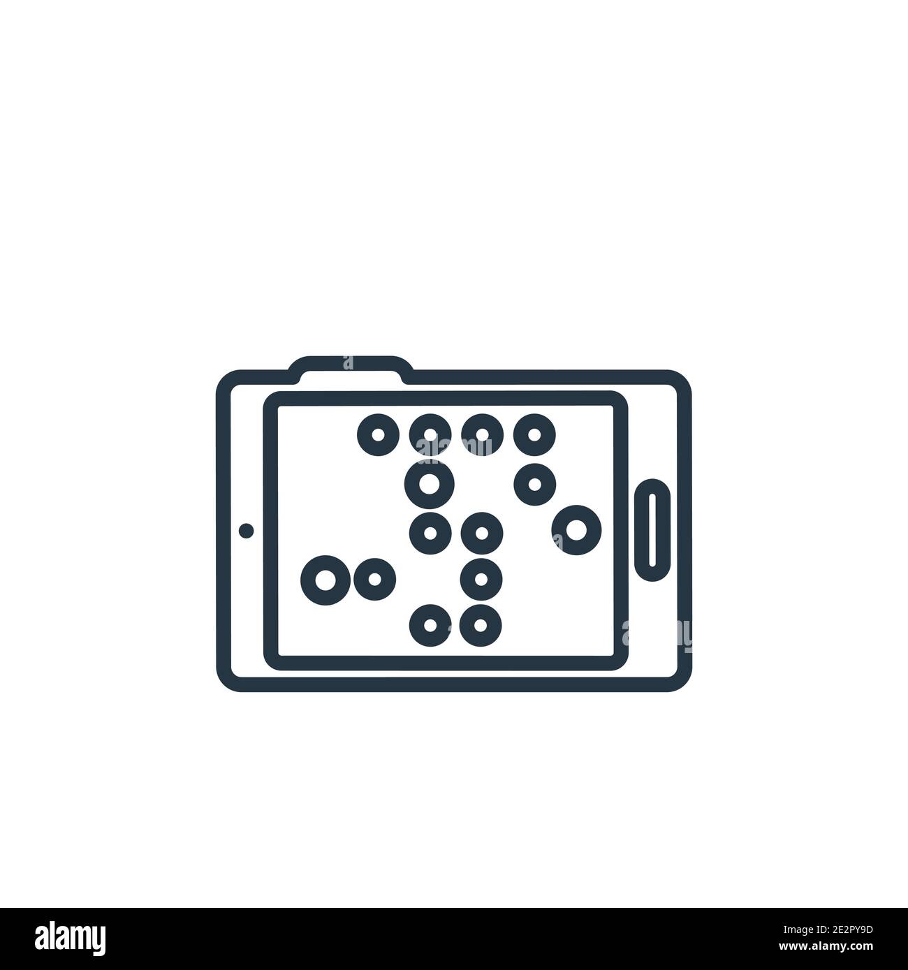 Braille outline vector icon. Thin line black braille icon, flat vector ...