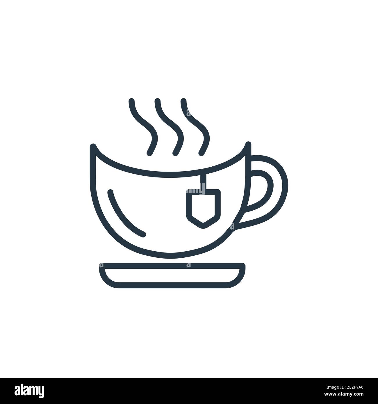 Tea outline vector icon. Thin line black tea icon, flat vector simple ...