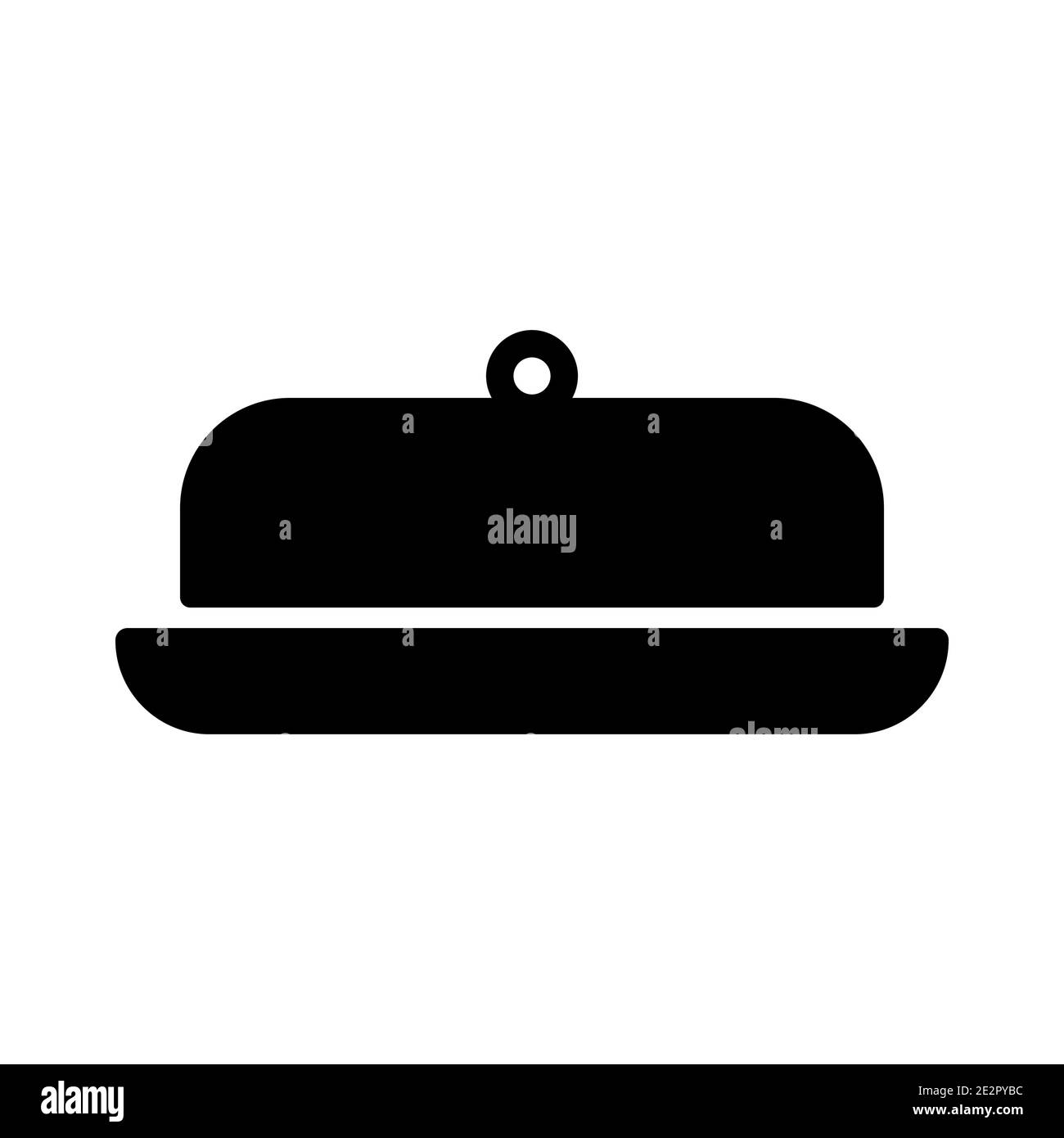 Butter dish vector glyph icon. Kitchen appliance. Graph symbol for ...