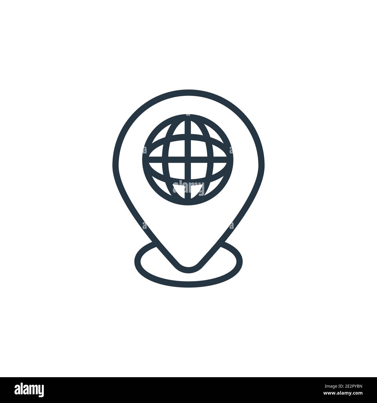 Global distribution outline vector icon. Thin line black global ...