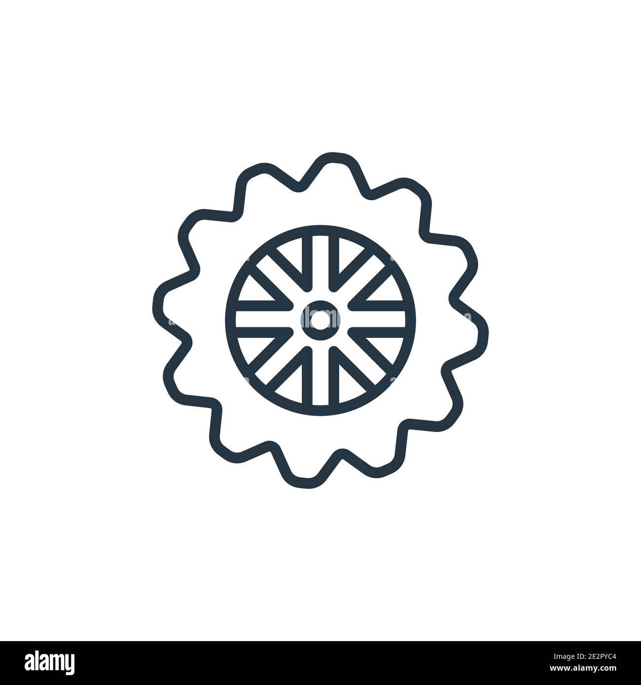 Car sprocket outline vector icon. Thin line black car sprocket icon ...