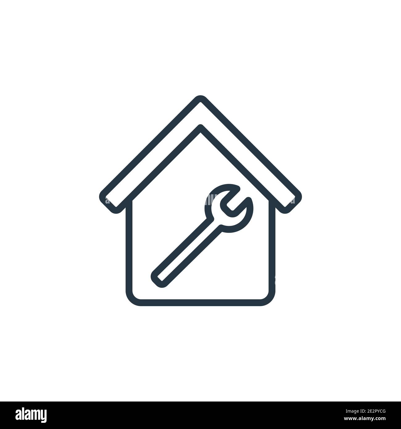 Home repair outline vector icon. Thin line black home repair icon, flat ...