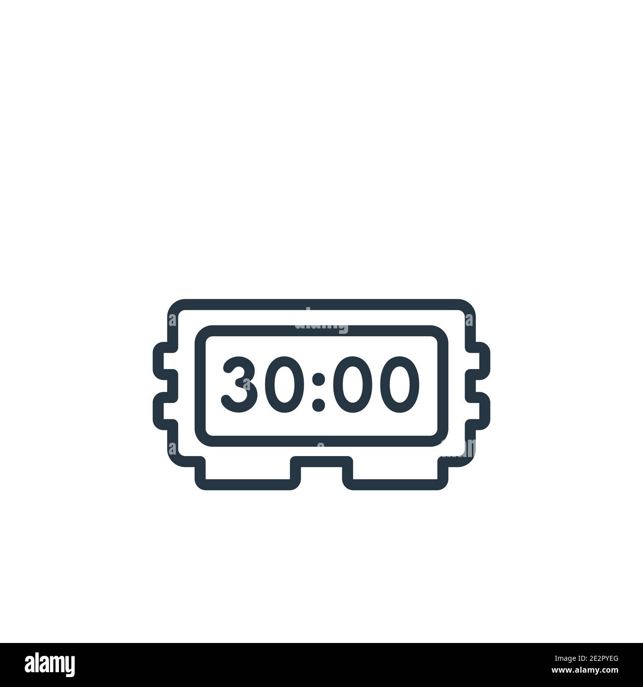 Digital display 30 outline vector icon. Thin line black digital display ...