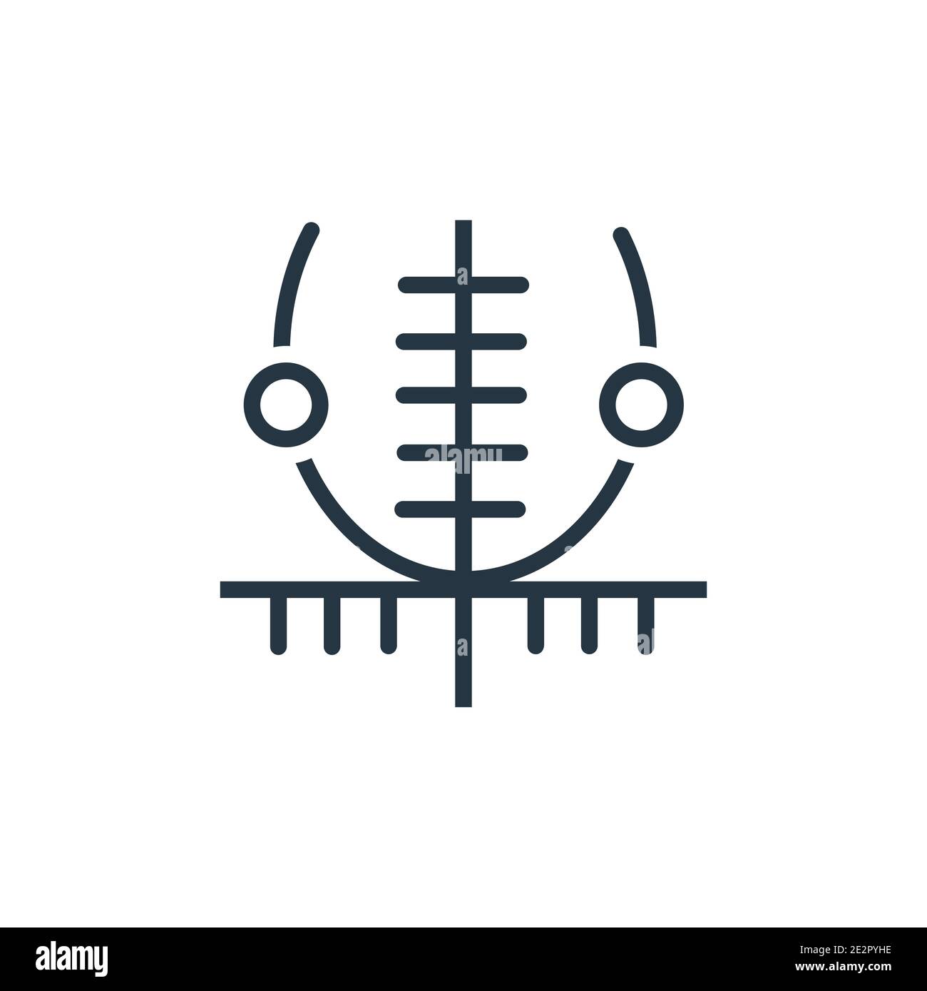 Tangent outline vector icon. Thin line black tangent icon, flat vector ...