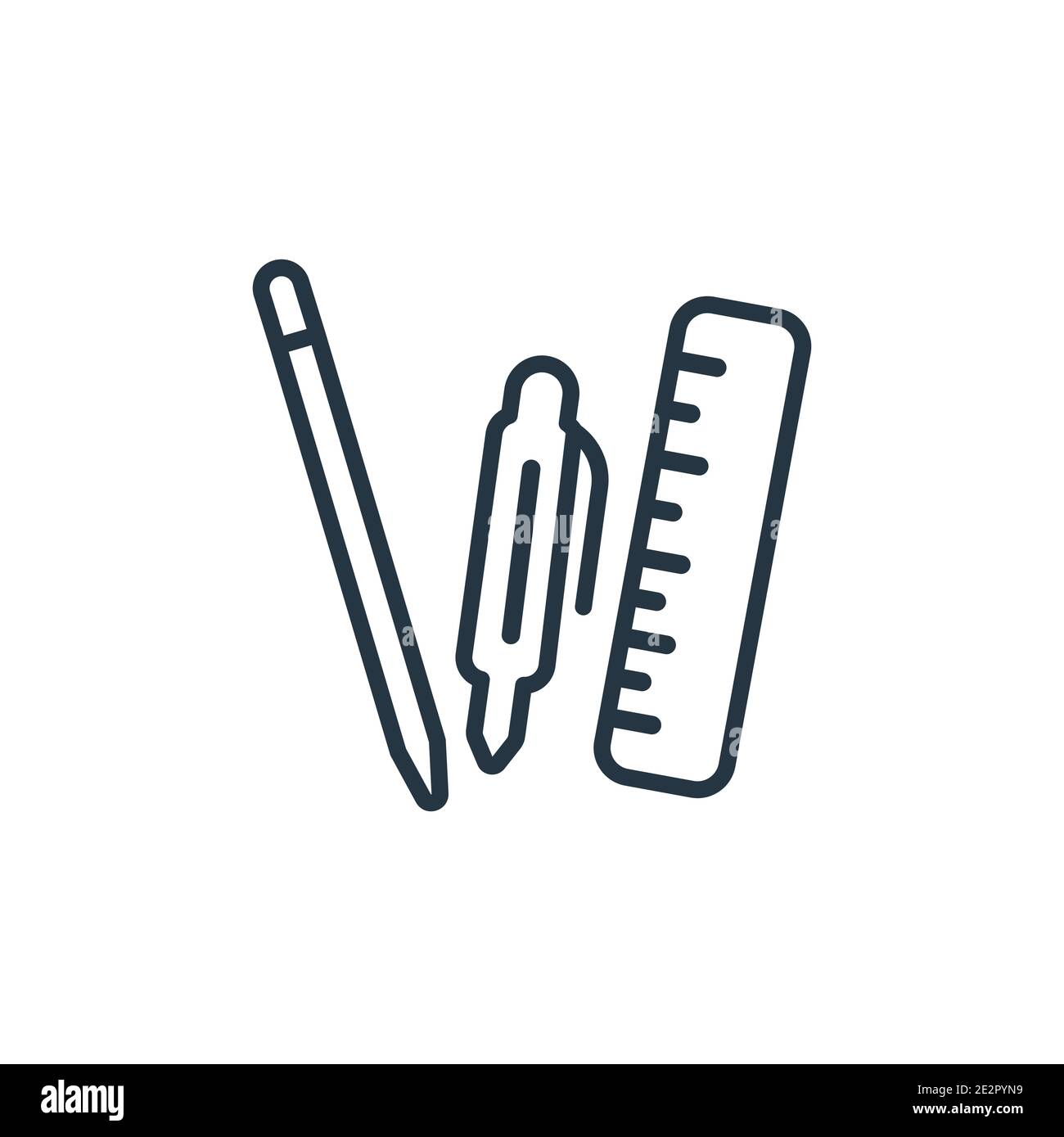 Study tools outline vector icon. Thin line black study tools icon, flat ...