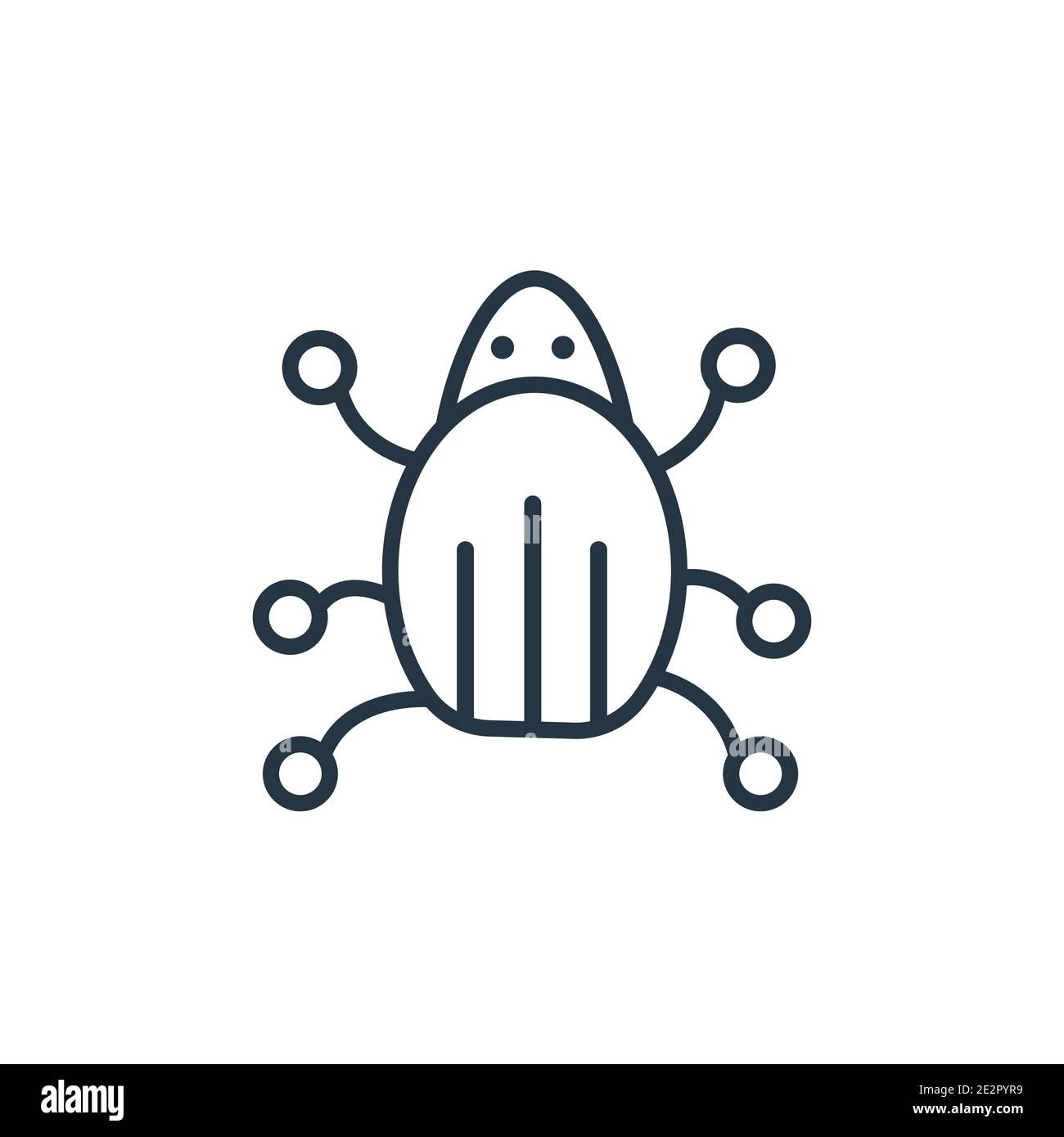 Malware outline vector icon. Thin line black malware icon, flat vector ...