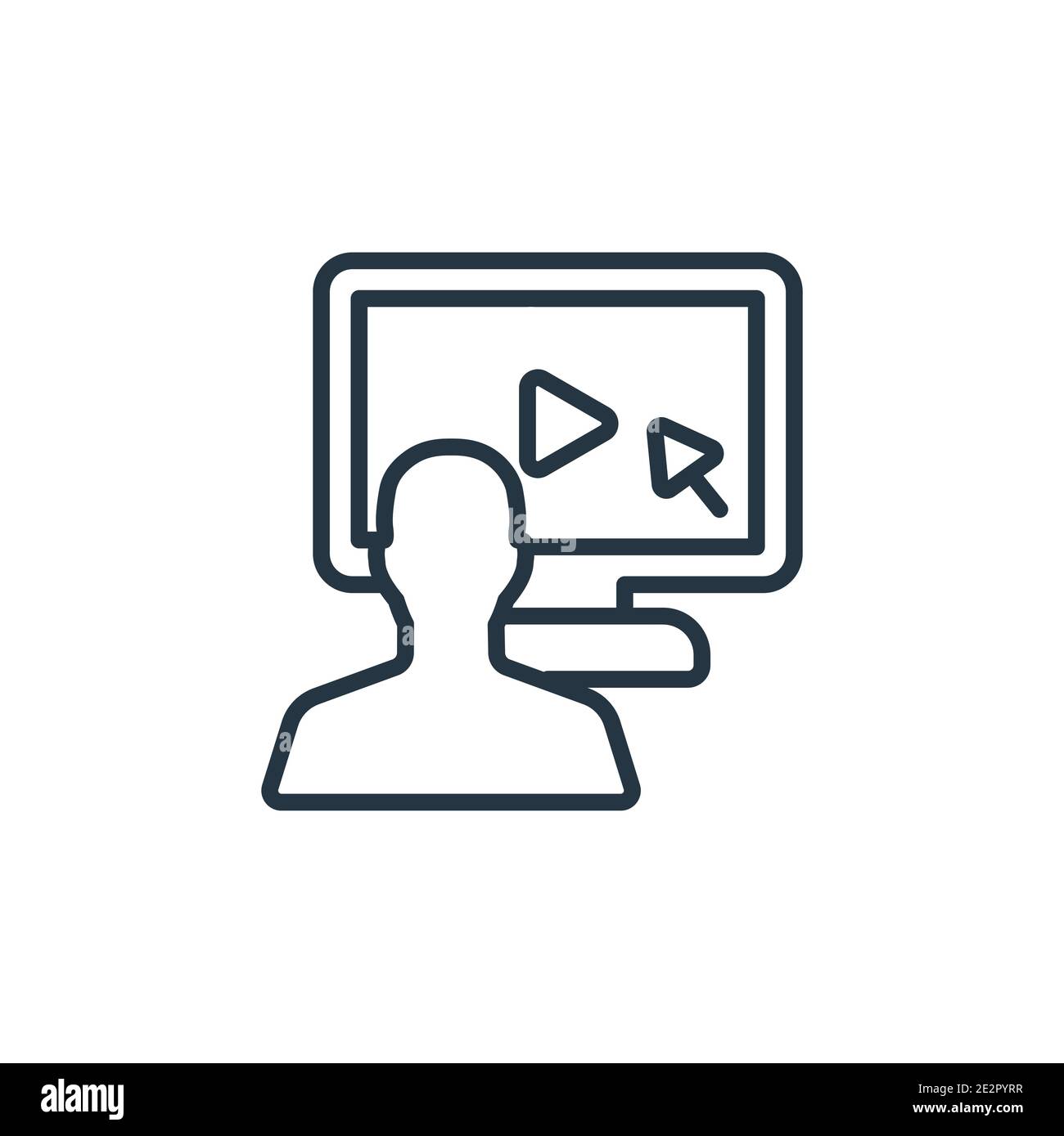 Tutorial outline vector icon. Thin line black tutorial icon, flat ...