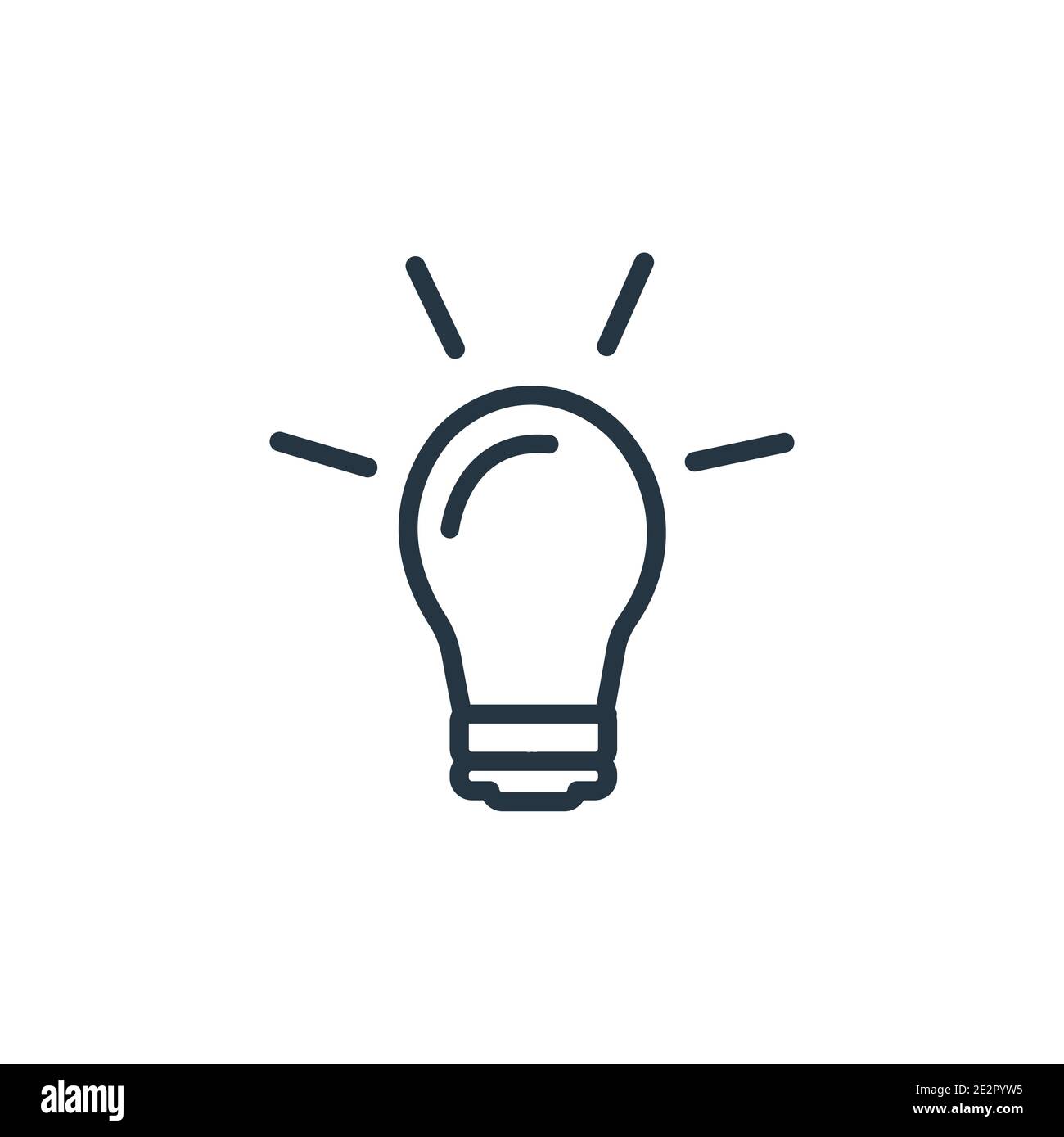 Round light bulb outline vector icon. Thin line black round light bulb icon, flat vector simple ...