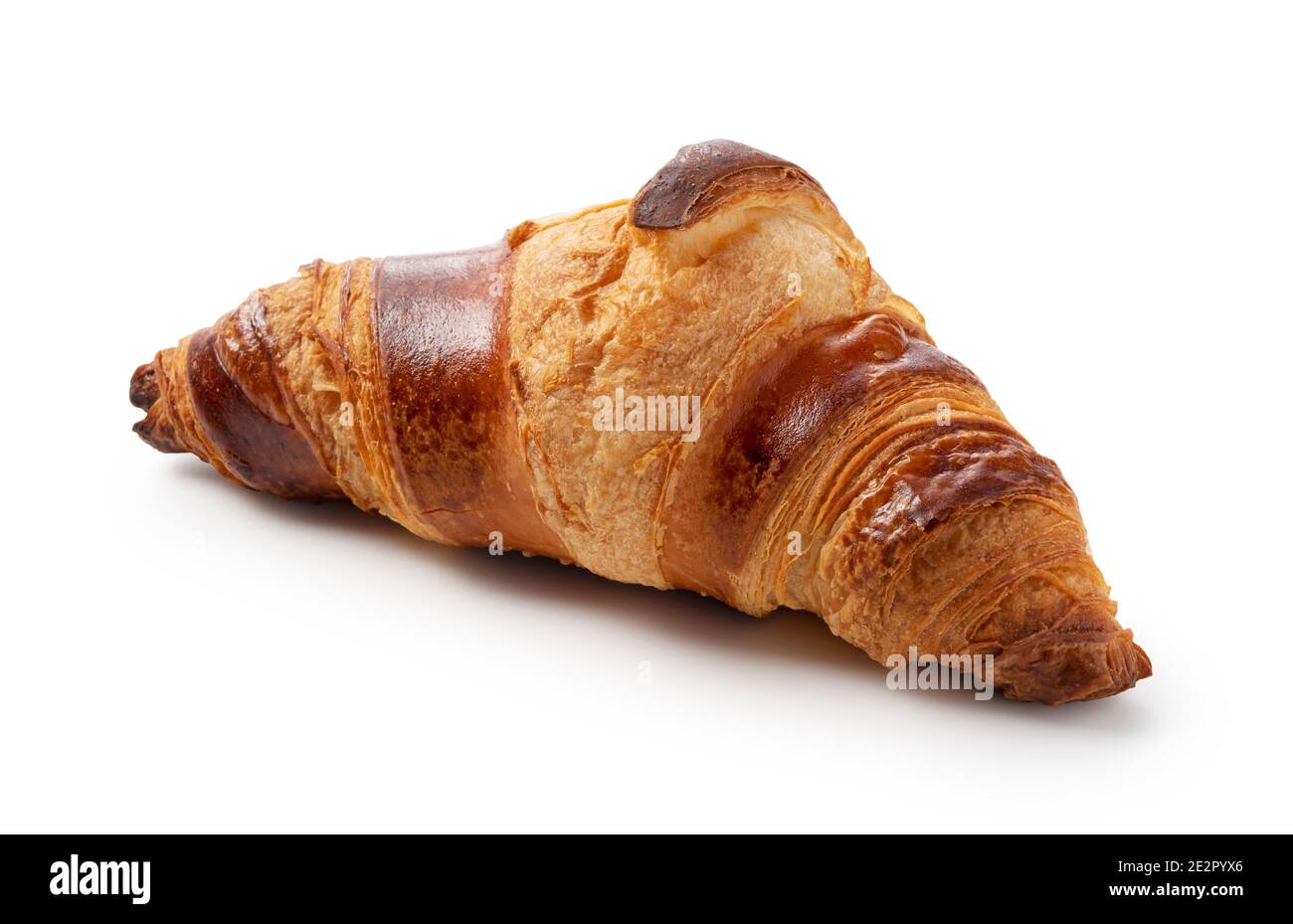 One croissant on a white background Stock Photo - Alamy