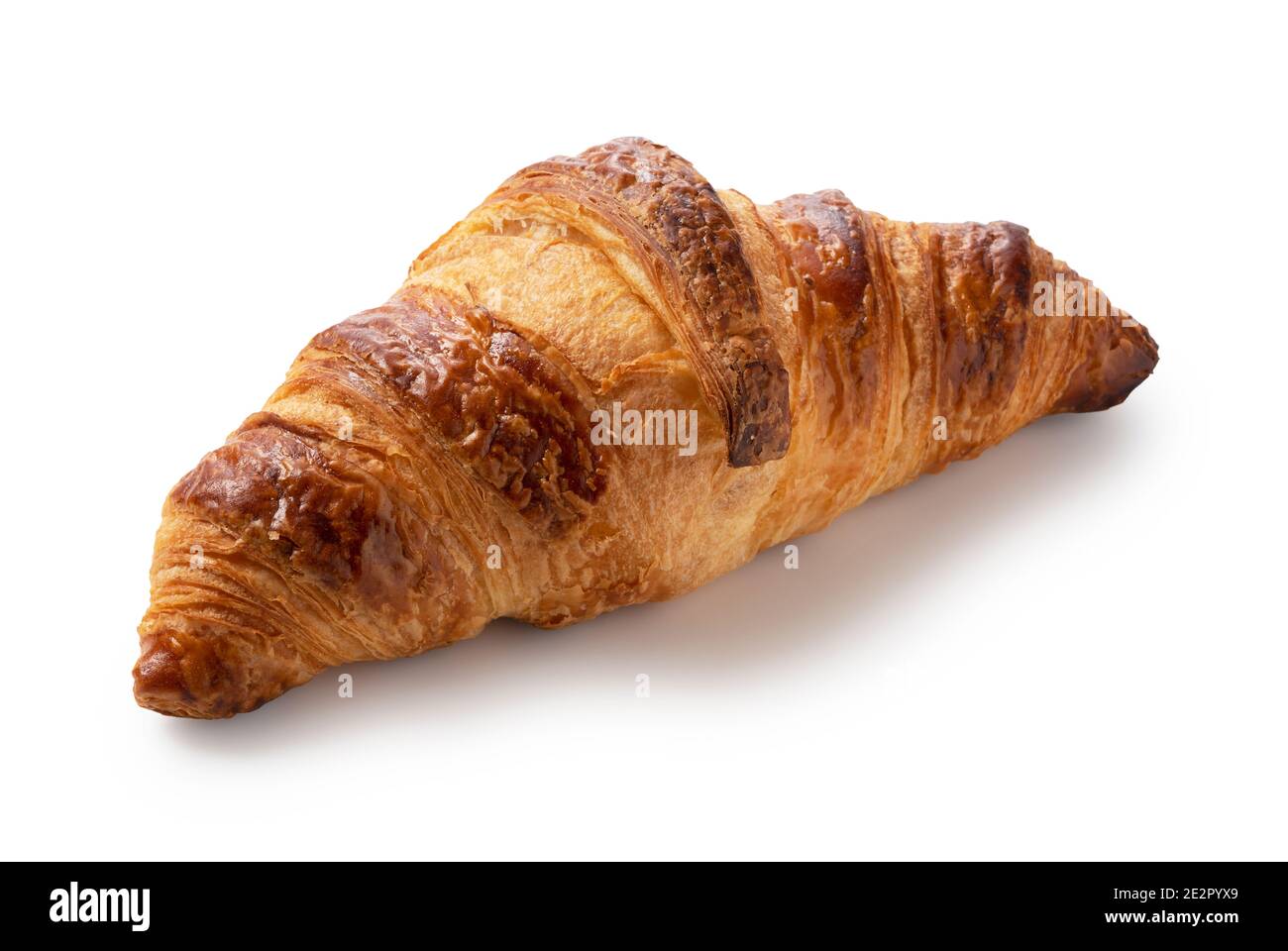 One croissant on a white background Stock Photo - Alamy