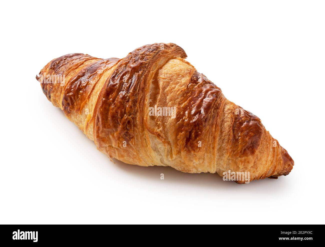 One croissant on a white background Stock Photo - Alamy