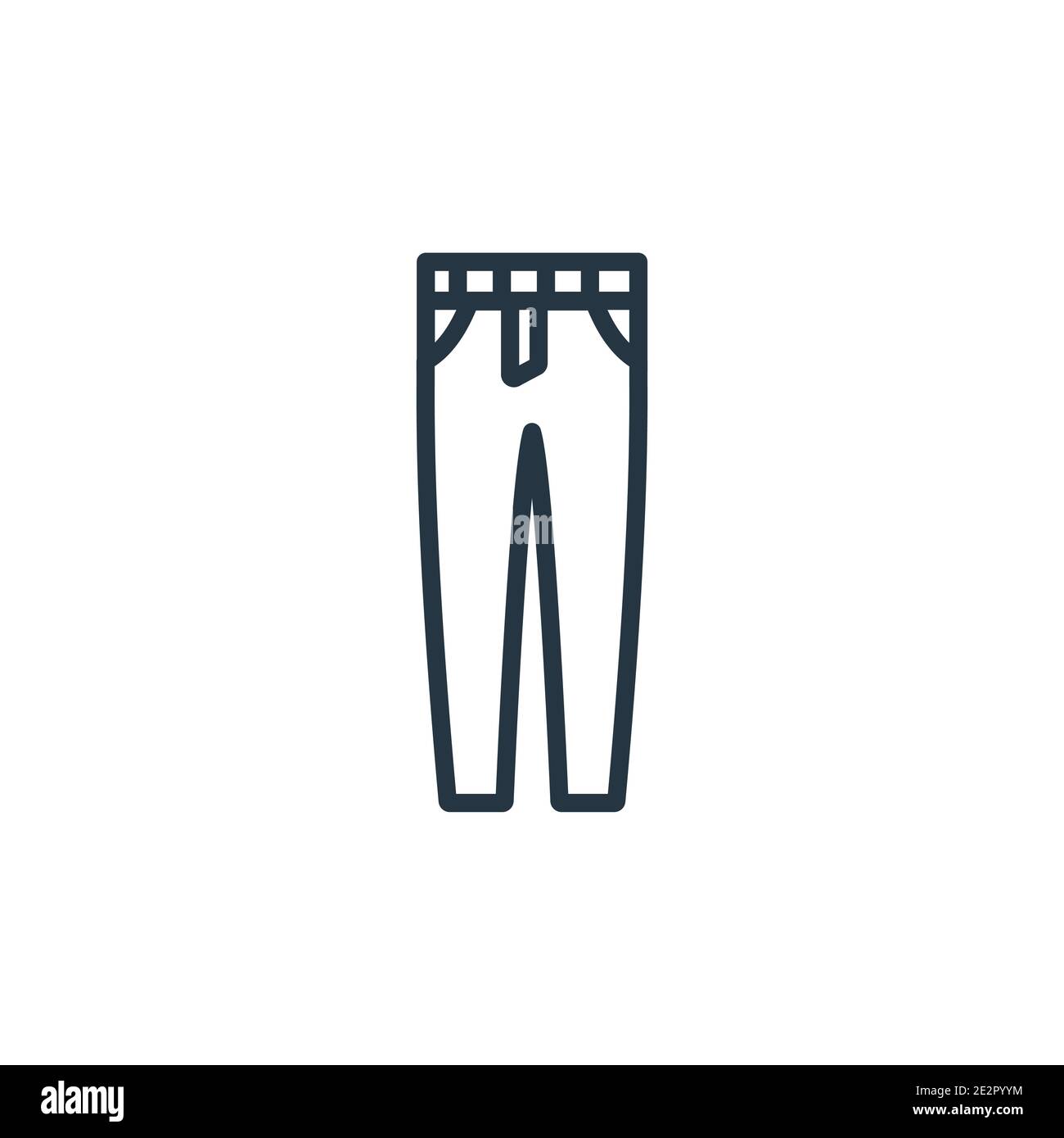 Jeans outline vector icon. Thin line black jeans icon, flat vector ...