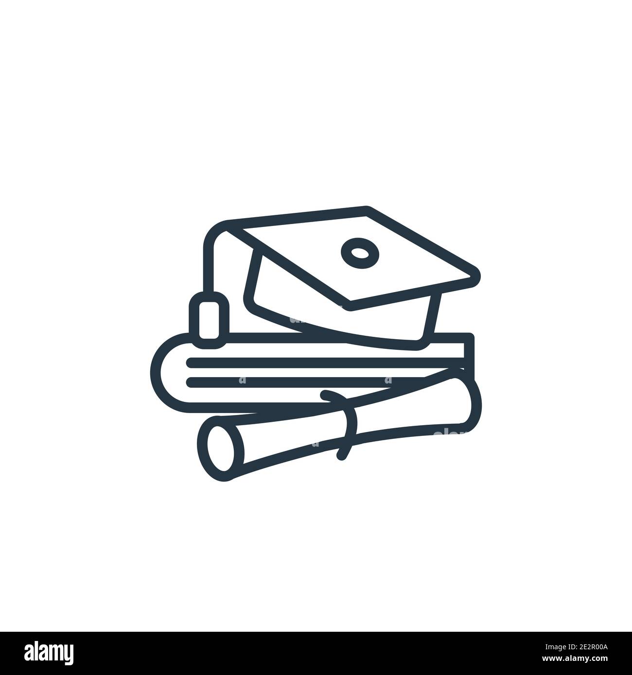 Graduate outline vector icon. Thin line black graduate icon, flat ...