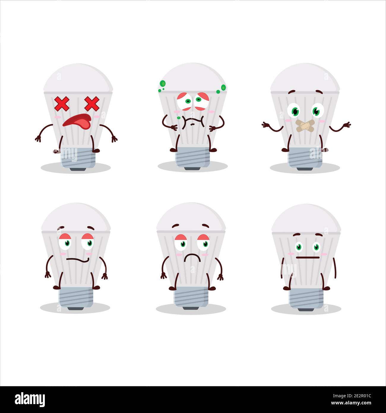 Led cartoon in character with nope expression. Vector illustration ...
