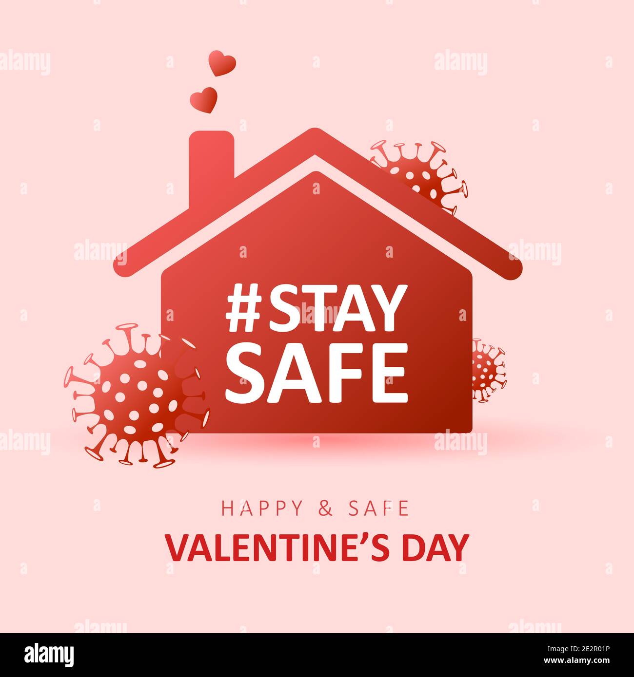 Valentines day 2021. Coronavirus and Holidays. Stay safe. Social media ...