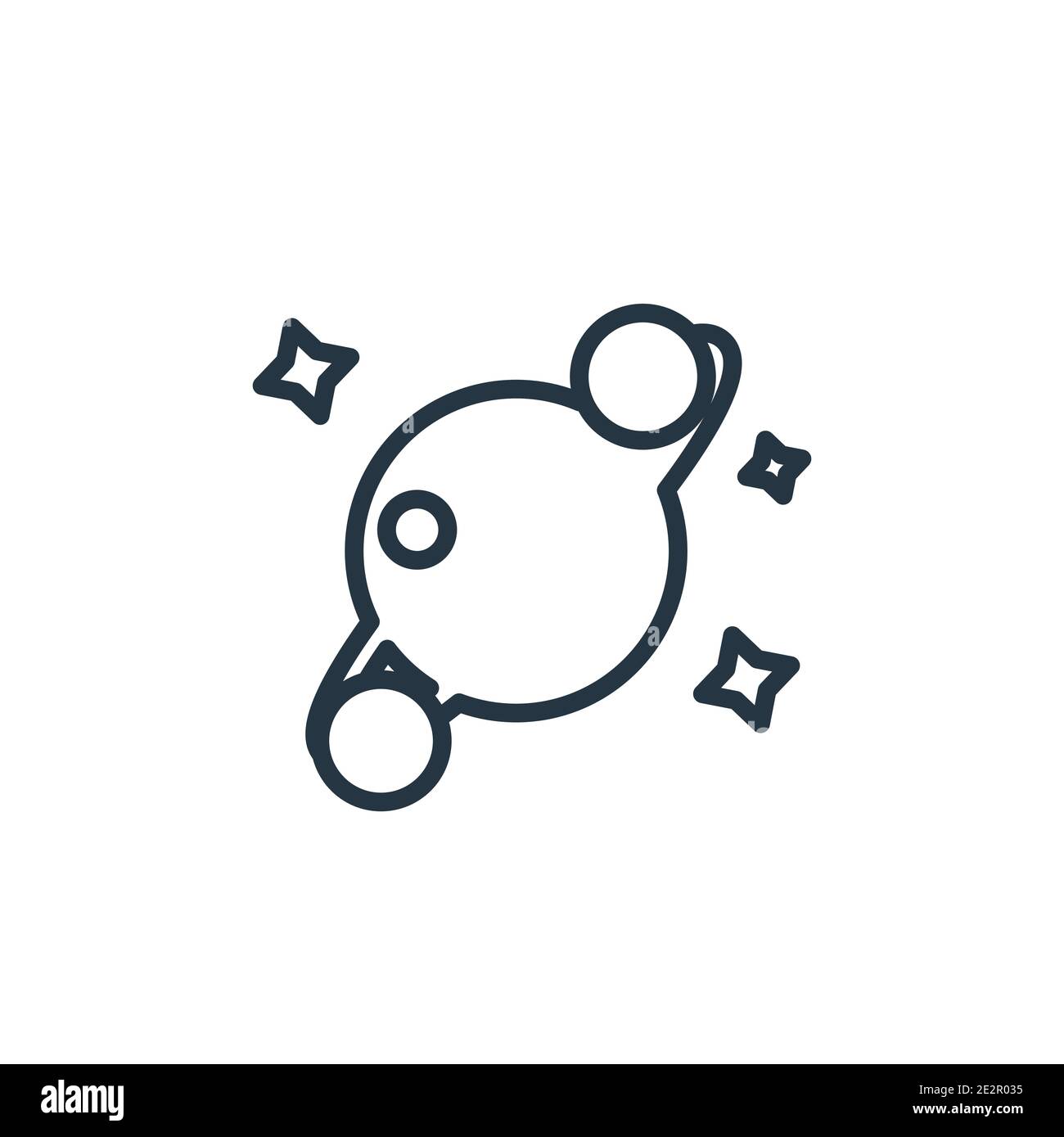 Space outline vector icon. Thin line black space icon, flat vector ...