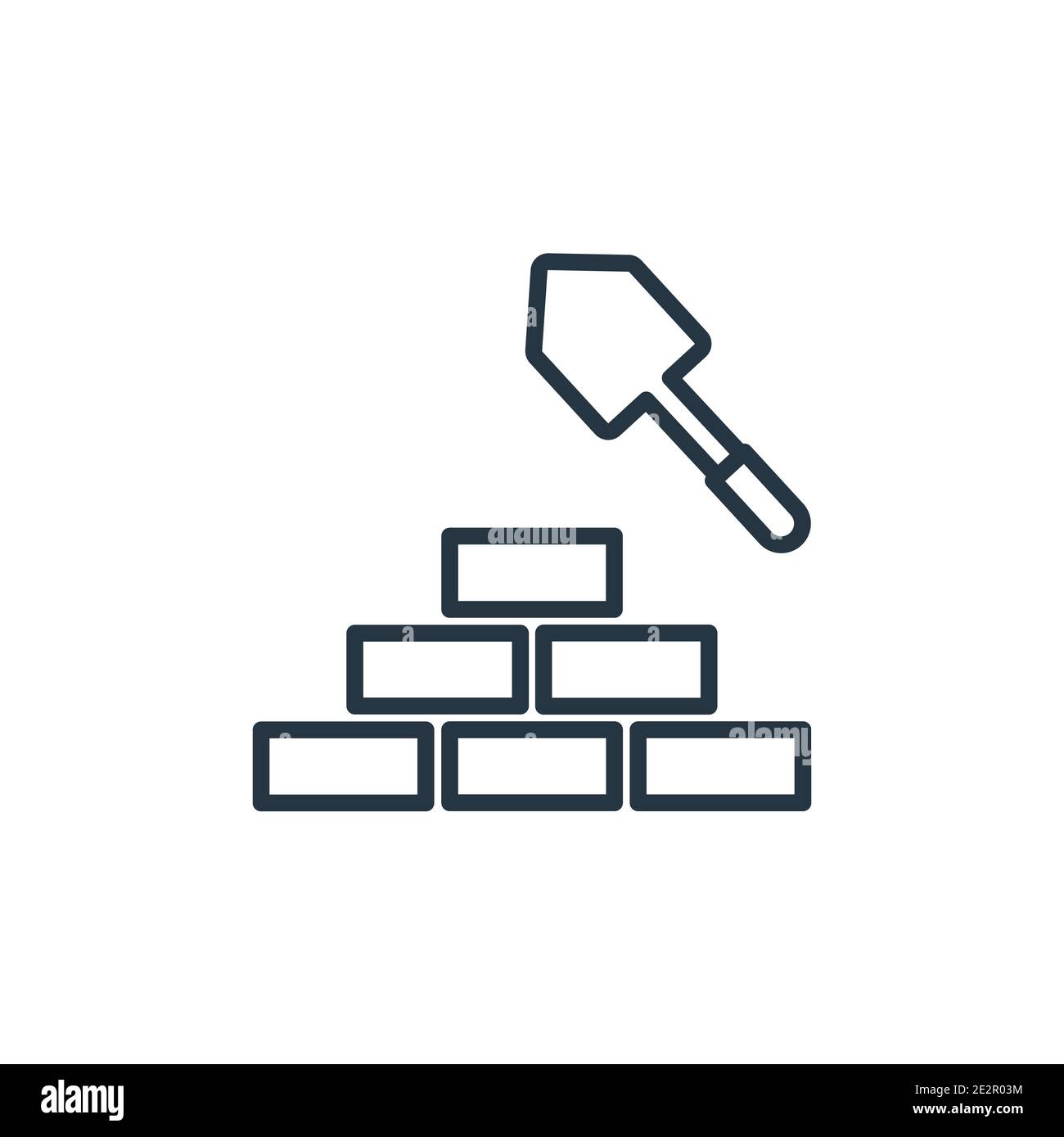 Brick outline vector icon. Thin line black brick icon, flat vector ...