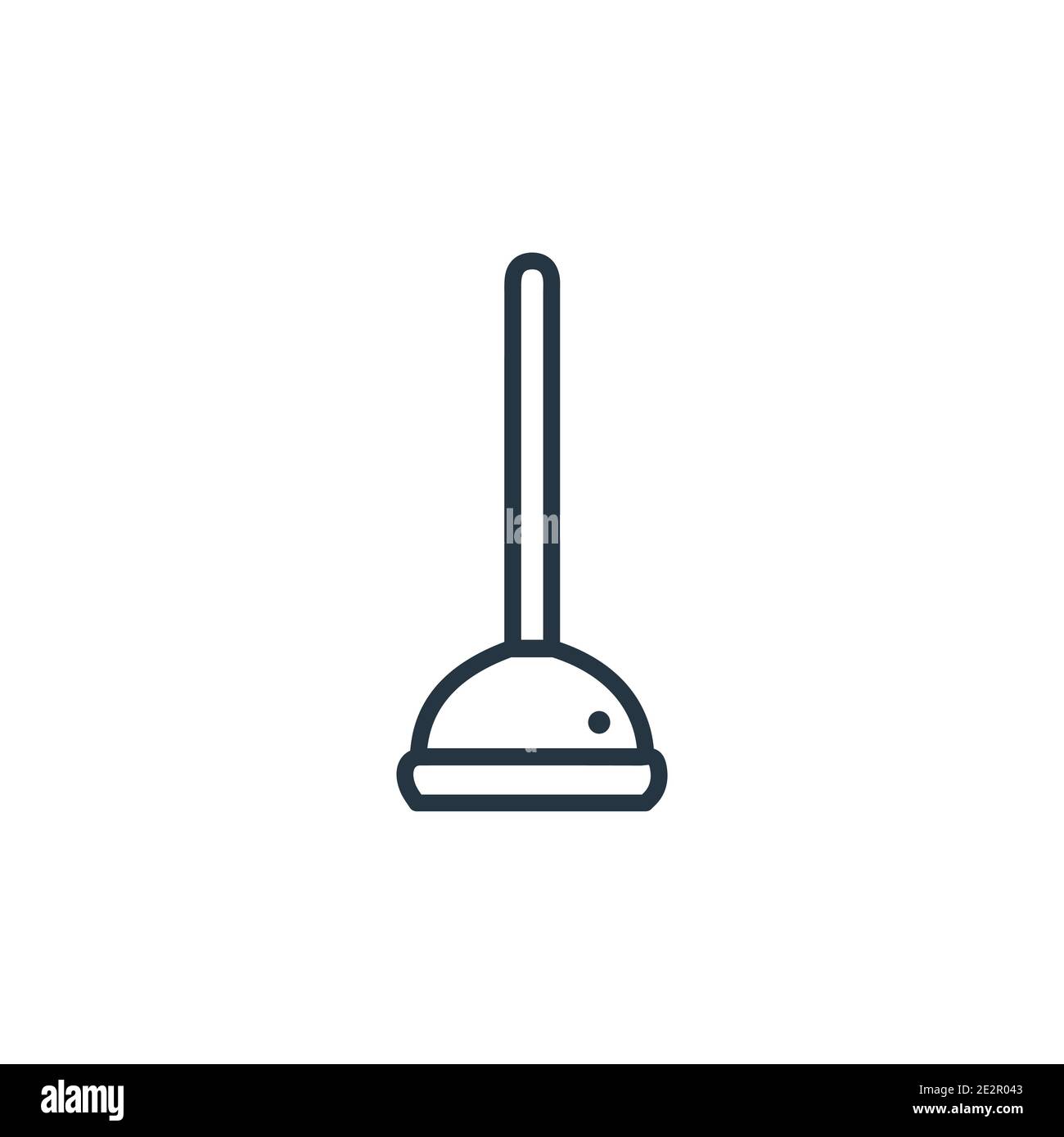 Plunger outline vector icon. Thin line black plunger icon, flat vector ...