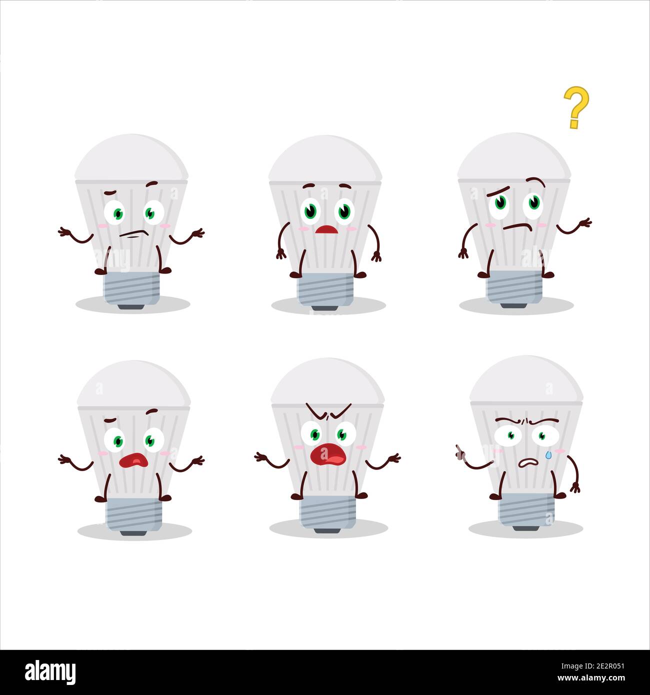 Cartoon character of led with what expression. Vector illustration ...