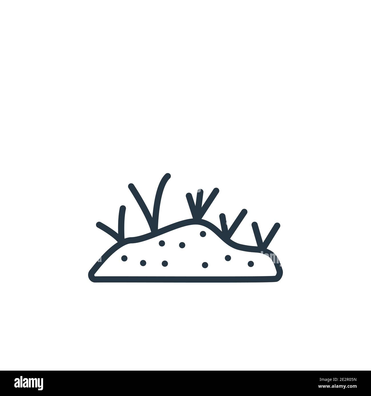 Soil outline vector icon. Thin line black soil icon, flat vector simple ...