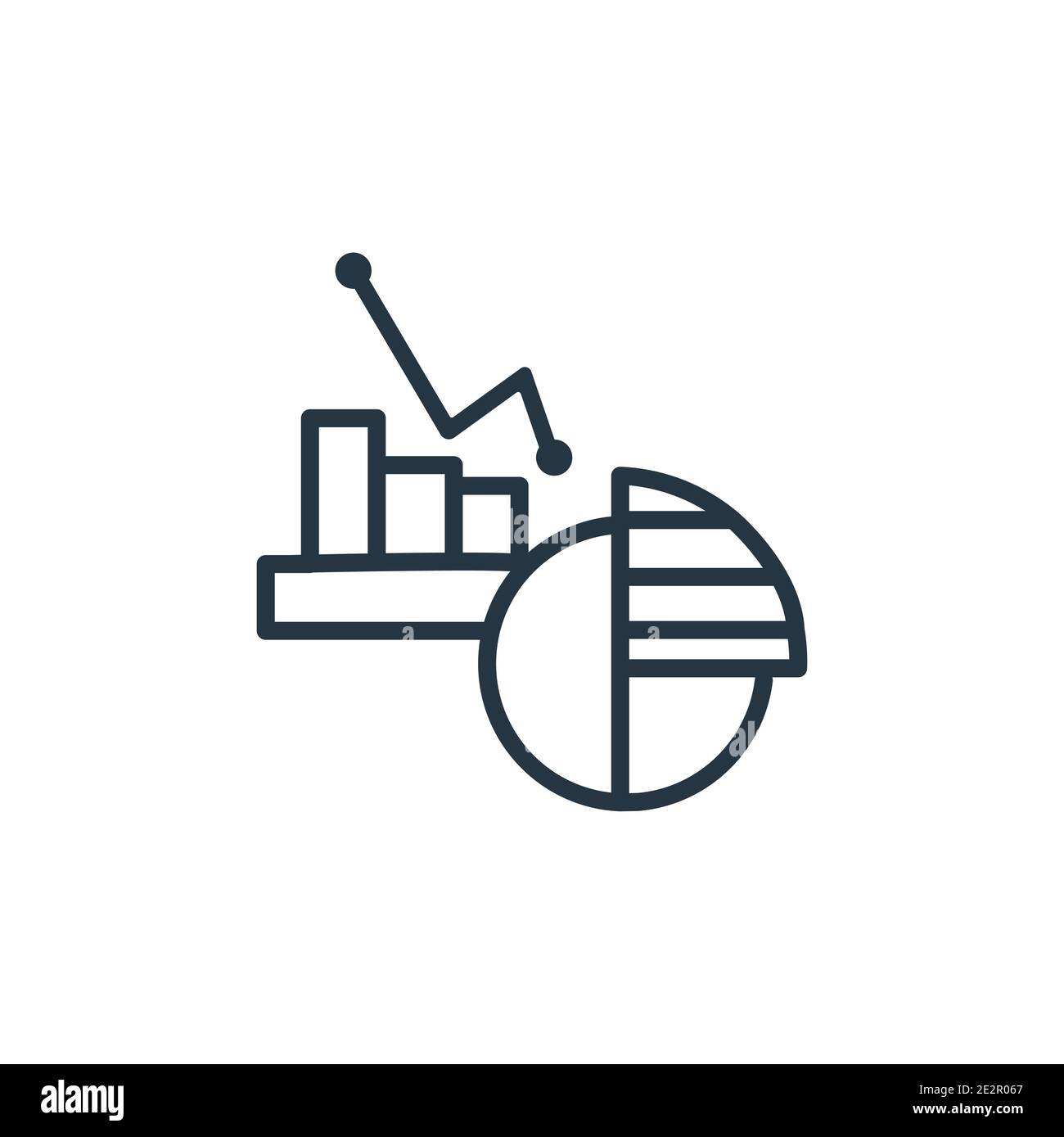 Diagram outline vector icon. Thin line black diagram icon, flat vector ...