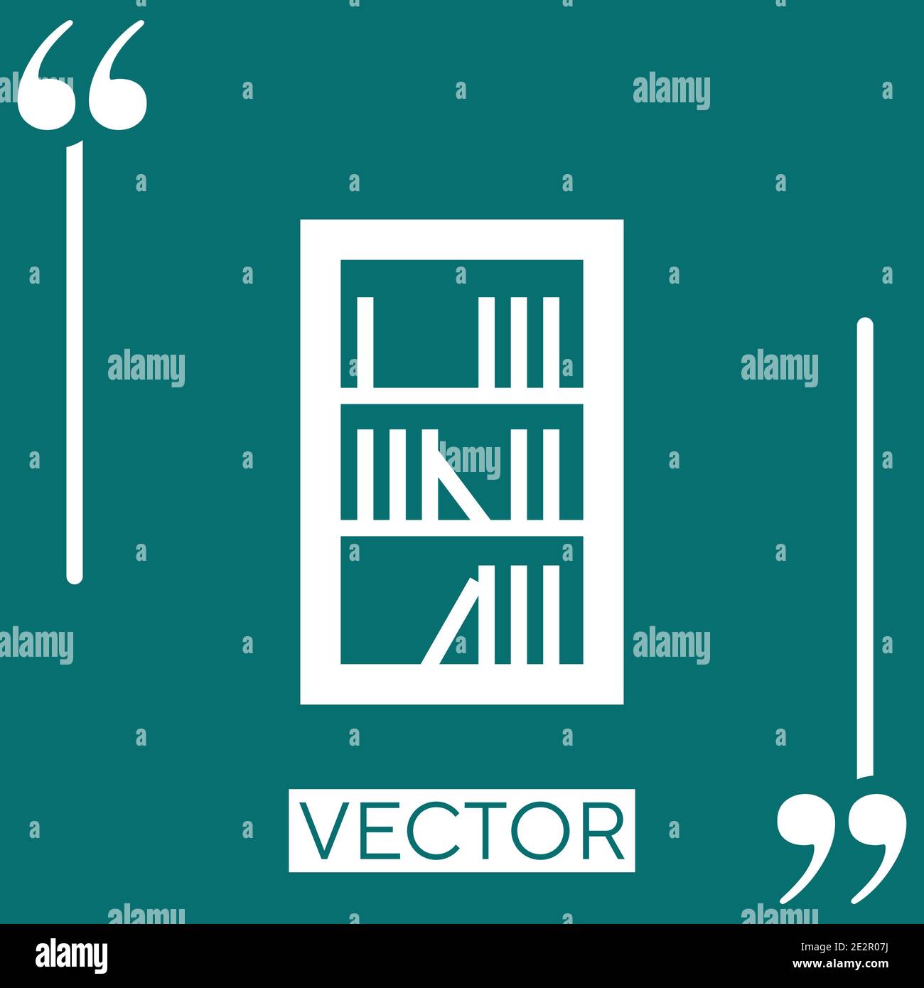 library with books vector icon Linear icon. Editable stroke line Stock ...