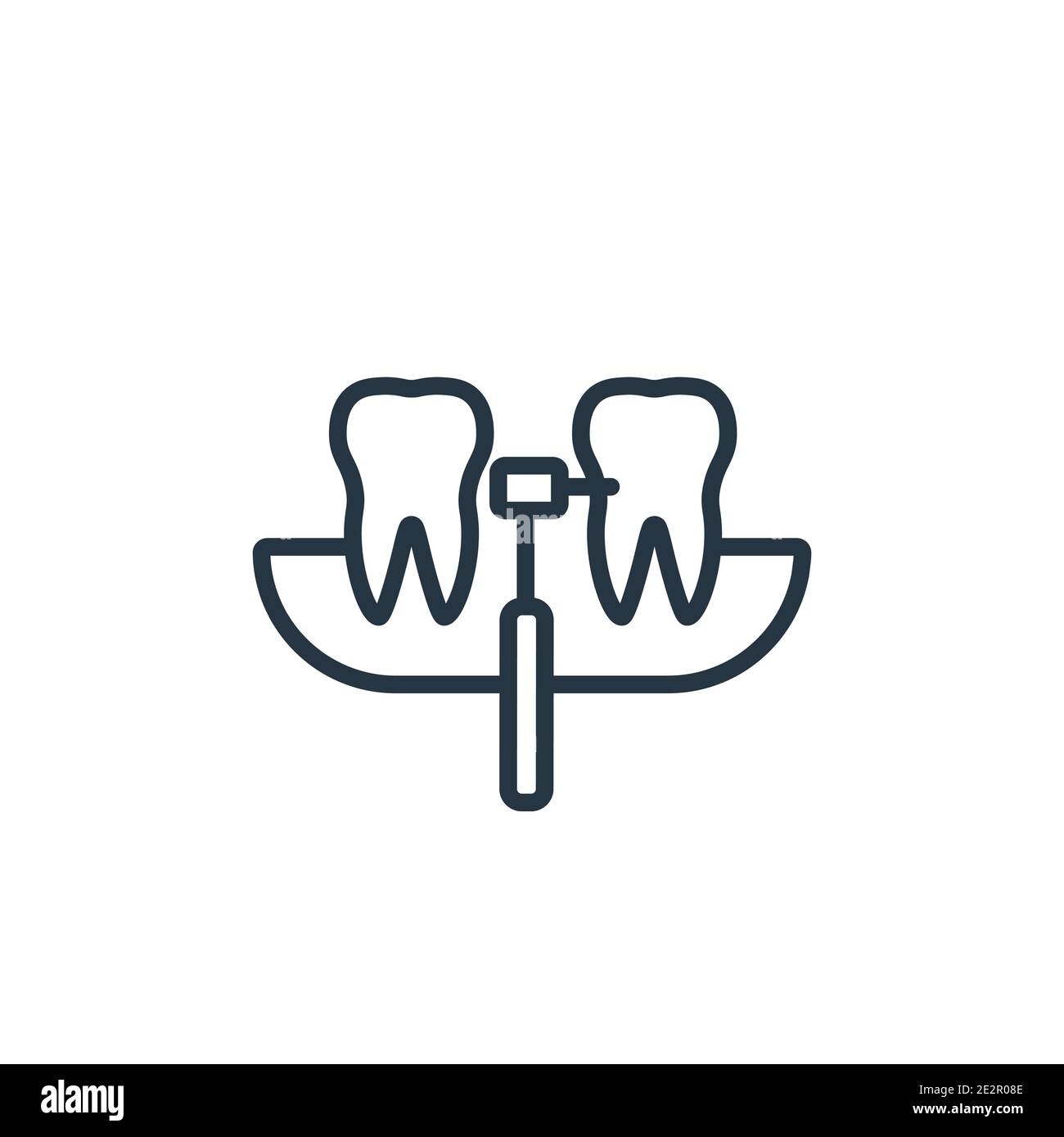 Interproximal Outline Vector Icon Thin Line Black Interproximal Icon