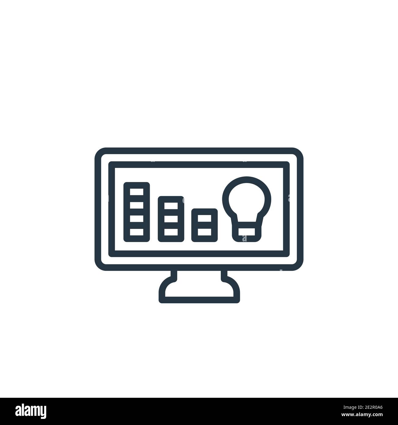 Data analytics outline vector icon. Thin line black data analytics icon ...